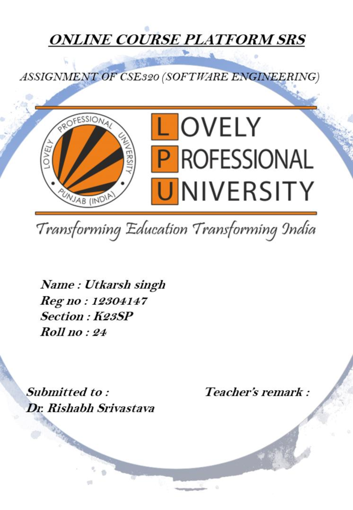 SRS on Online Course Platform - Software Engineering - Studocu