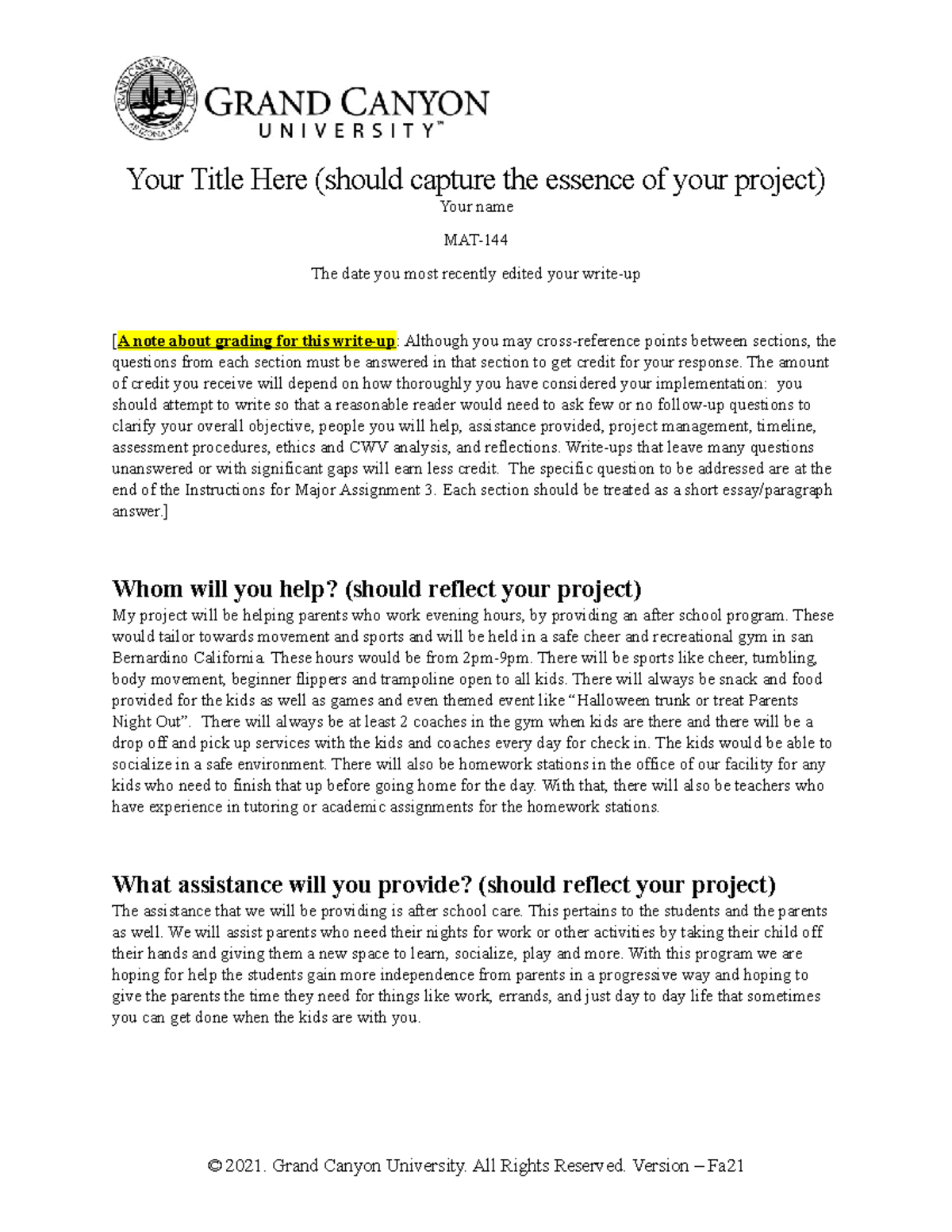 Major Assignment 3 - word file - Your Title Here (should capture the ...