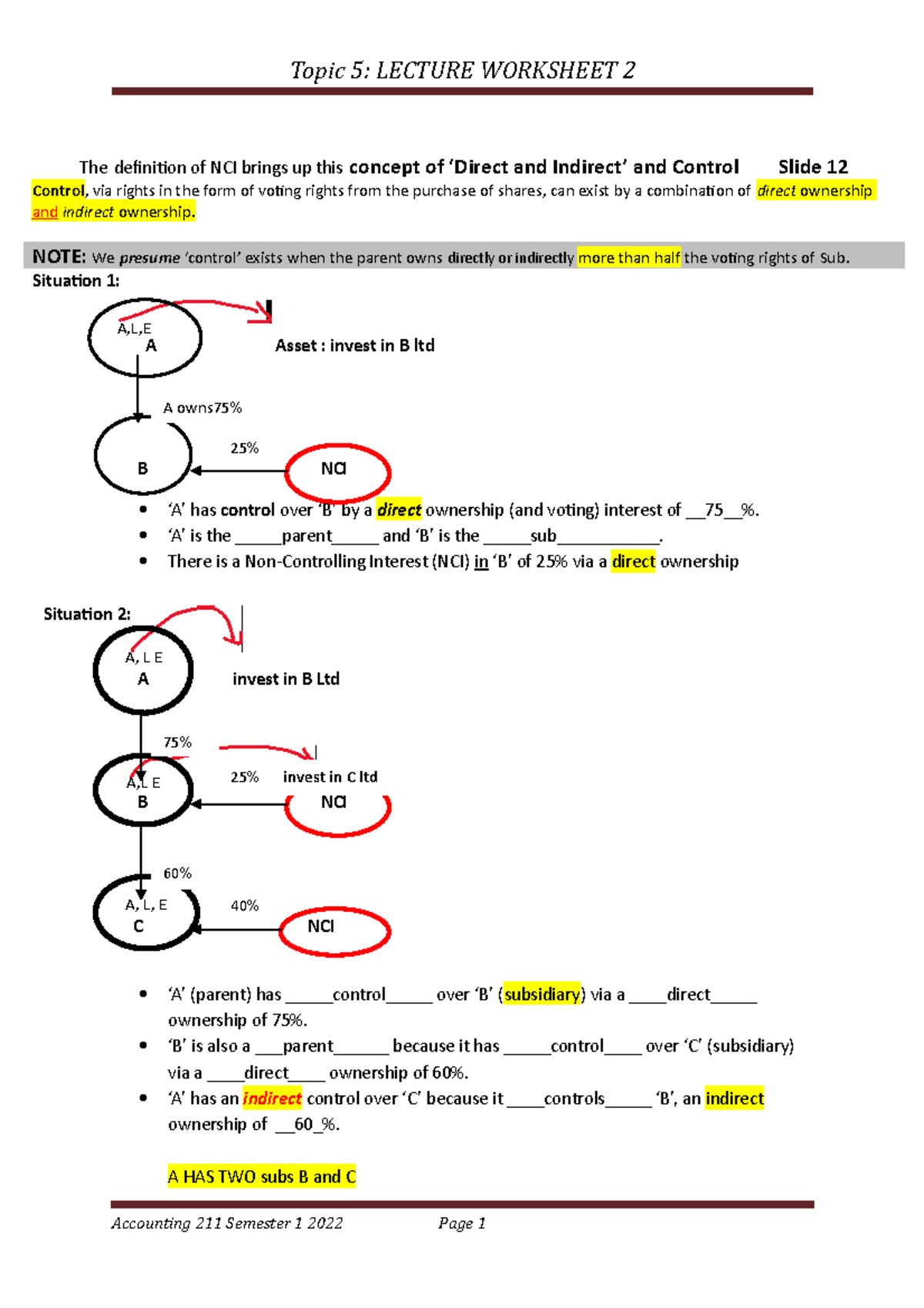 Topic 5 Lecture Worksheet 2 - Topic 5: LECTURE WORKSHEET 2 The ...