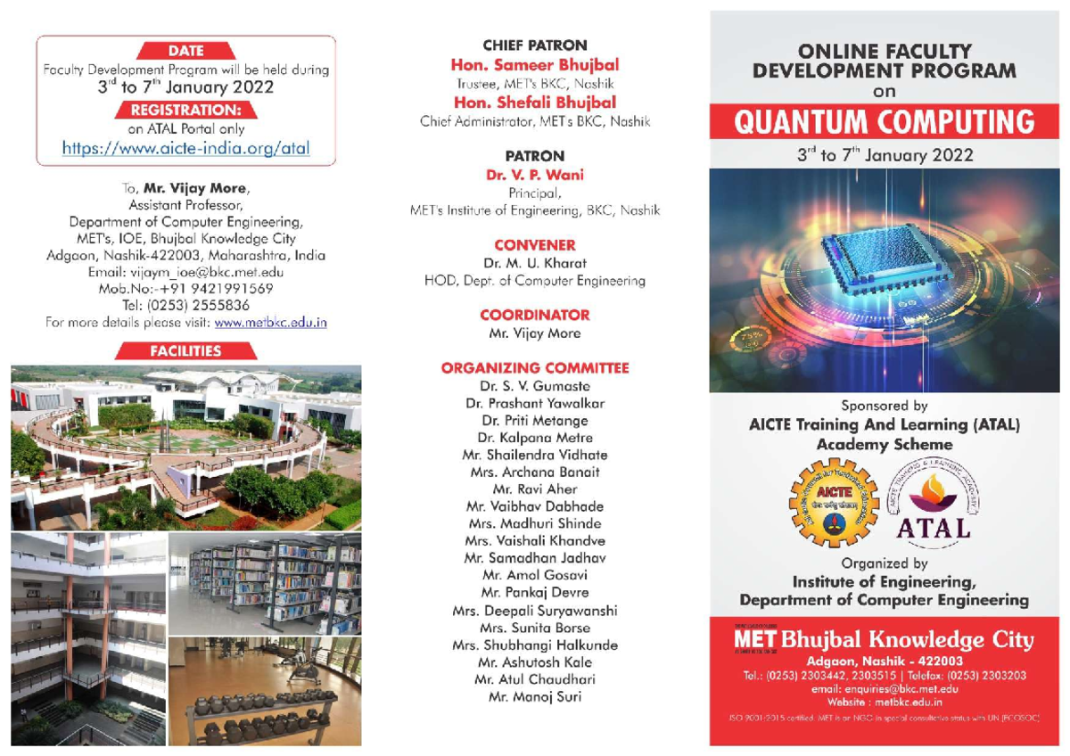 ATAL FDP Quantum Computing Report 2022 - AICTE TRAINING AND LEARNING ACADEMY, PUNE Quantum ...