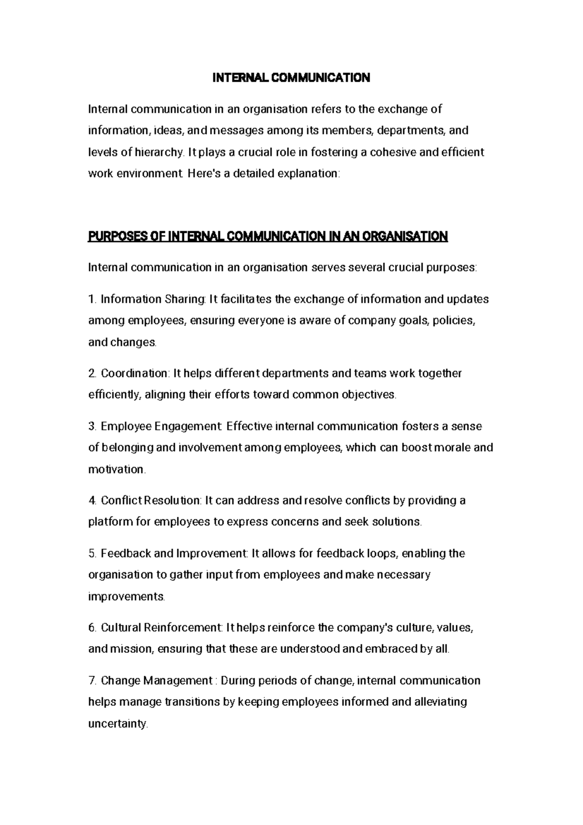 Internal Communication final - INTERNAL COMMUNICATION Internal ...