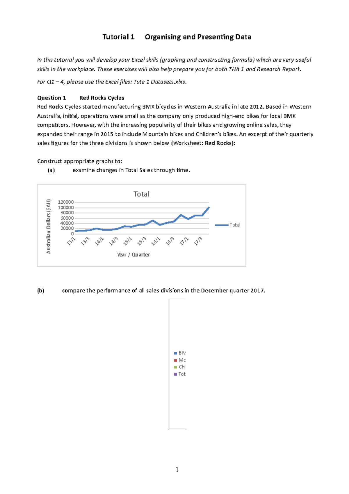 Tute 1 Organising and Presenting Data - Tutorial 1 Organising and Presenting Data In this ...