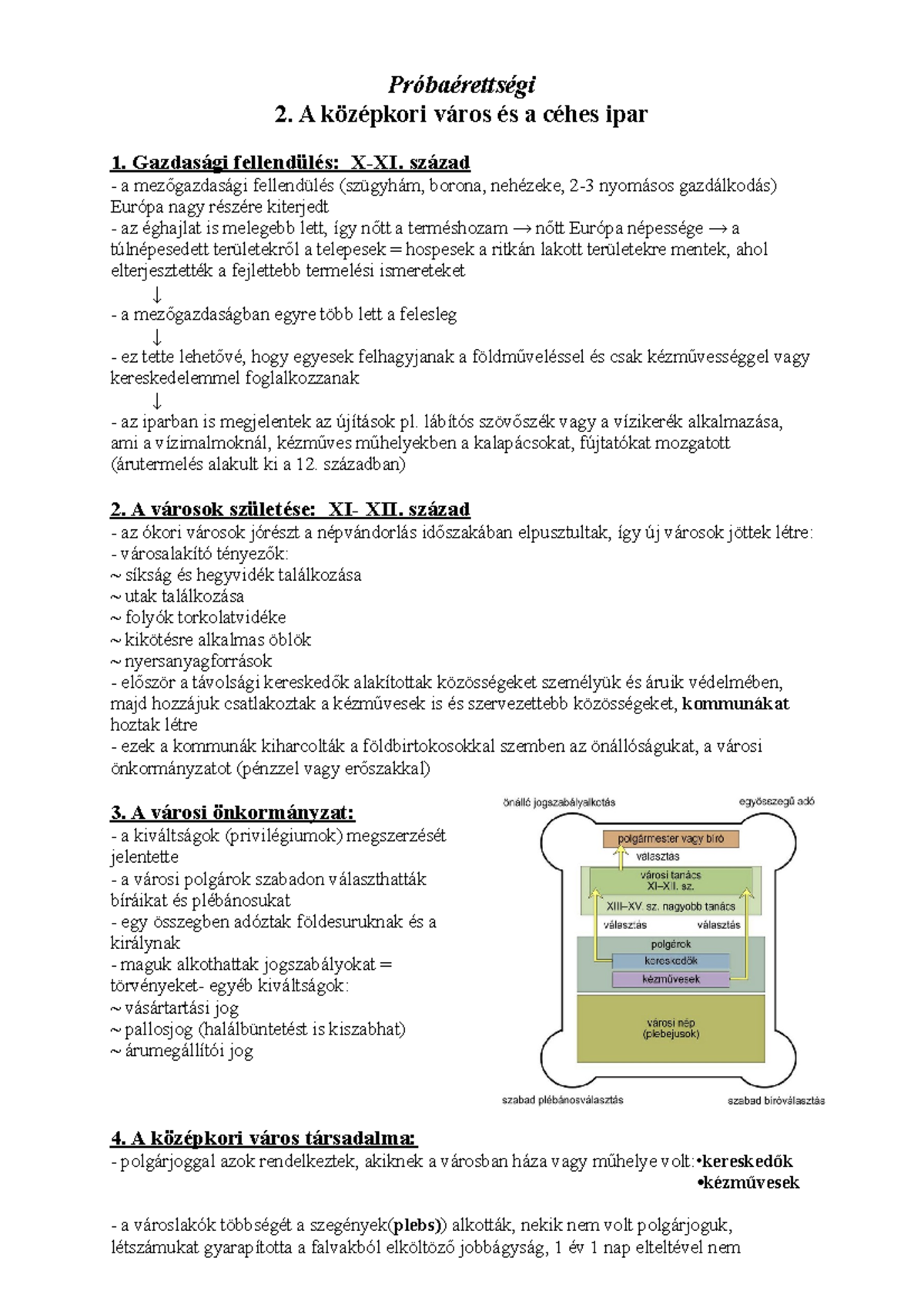 2. tétel a középkori város és a céhes ipar-próbaérettségi ...