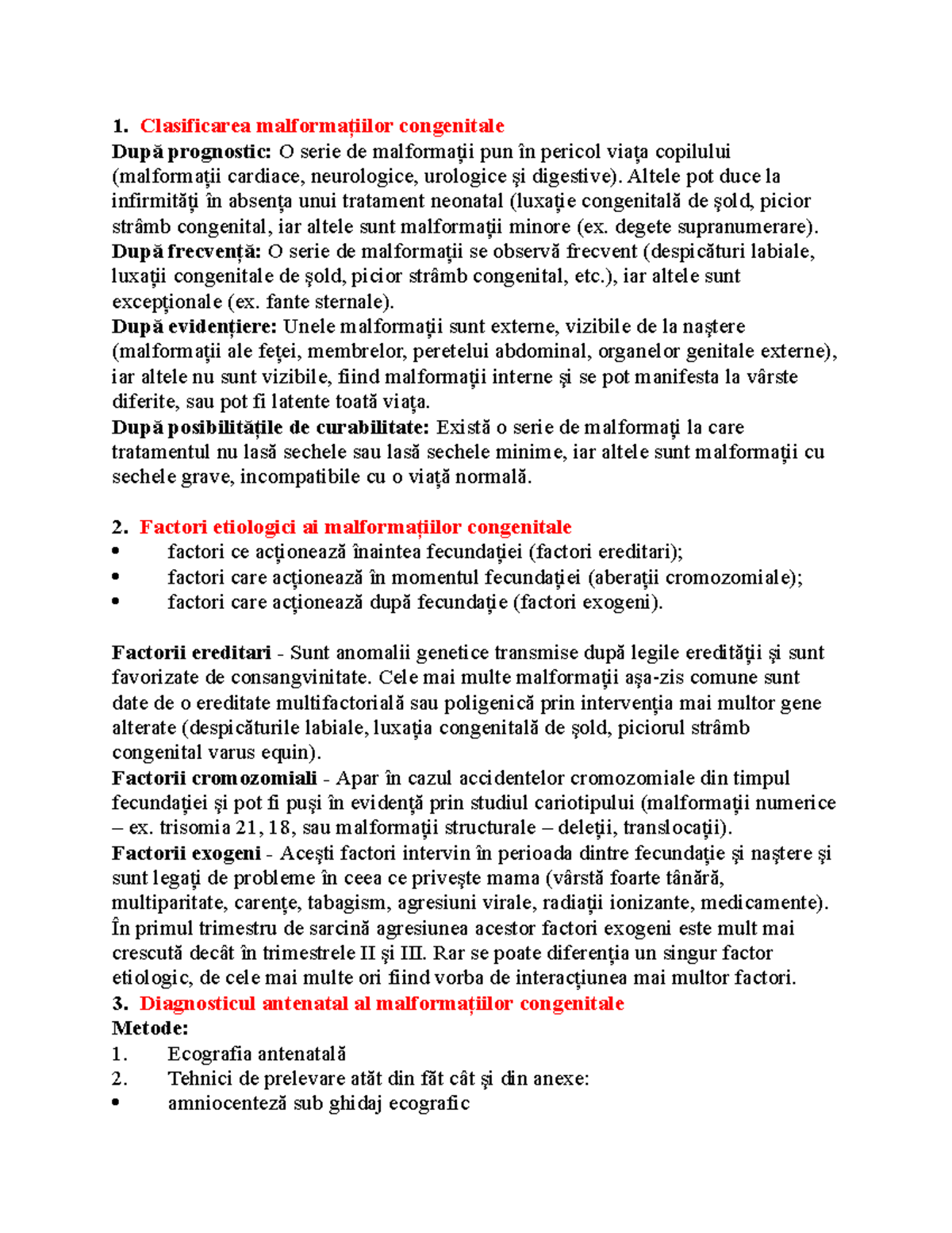 Chirurgie pediatrica malformatii - 1. Clasificarea malformaţiilor ...