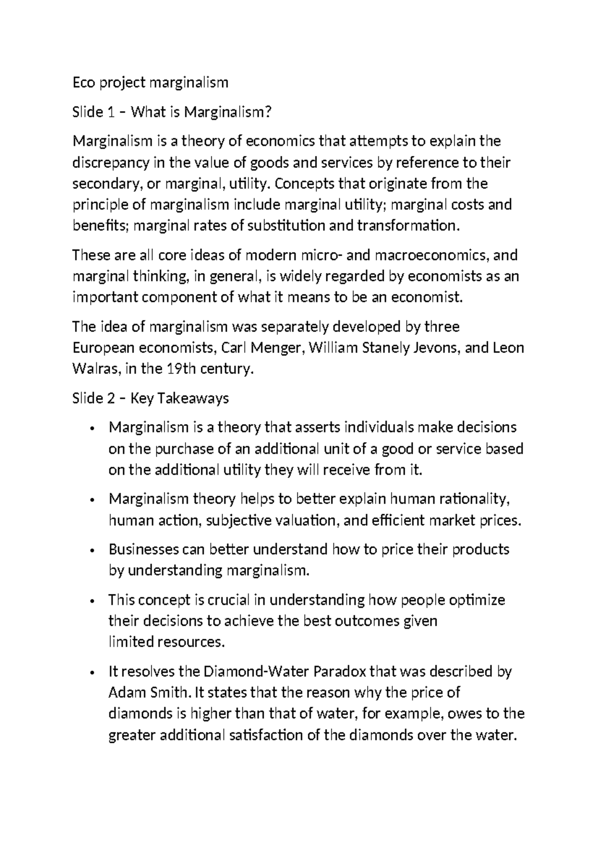 Eco project marginalism - Eco project marginalism Slide 1 – What is ...