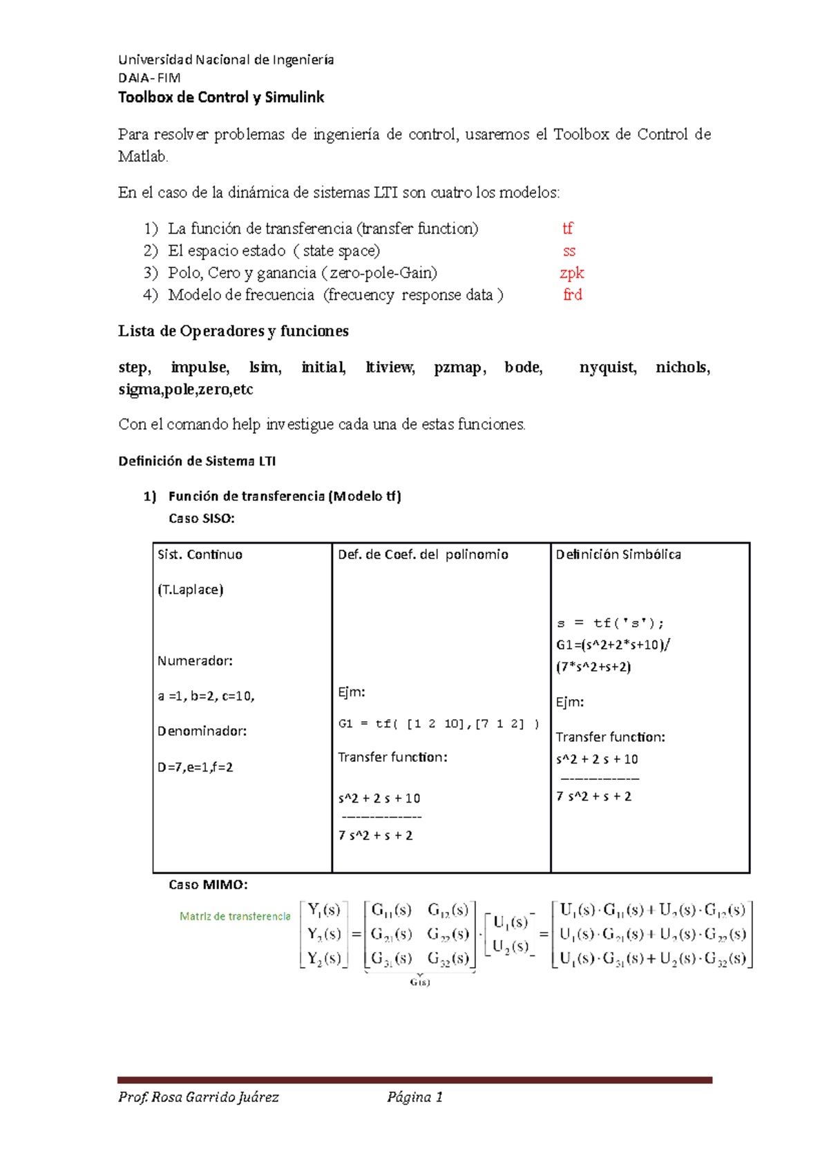 Lab1 aula - dasda - DAIA- FIM Toolbox de Control y Simulink Para ...