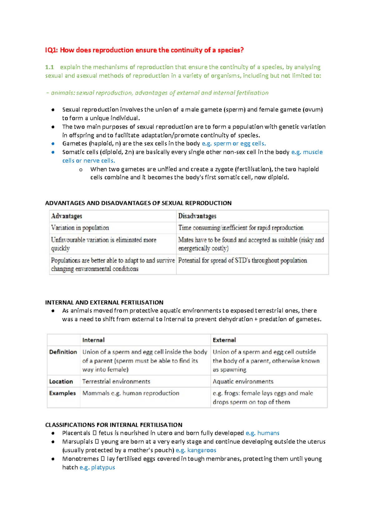 2019 BIO Module 5 - IQ1: How does reproduction ensure the continuity of ...