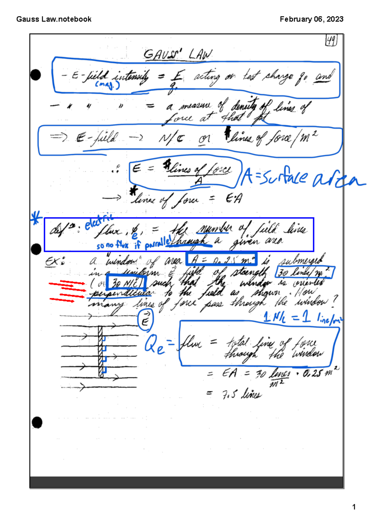 Gauss Law notes - 203-NYB-05 - Gauss Law Spherical Symmetry February 06 ...