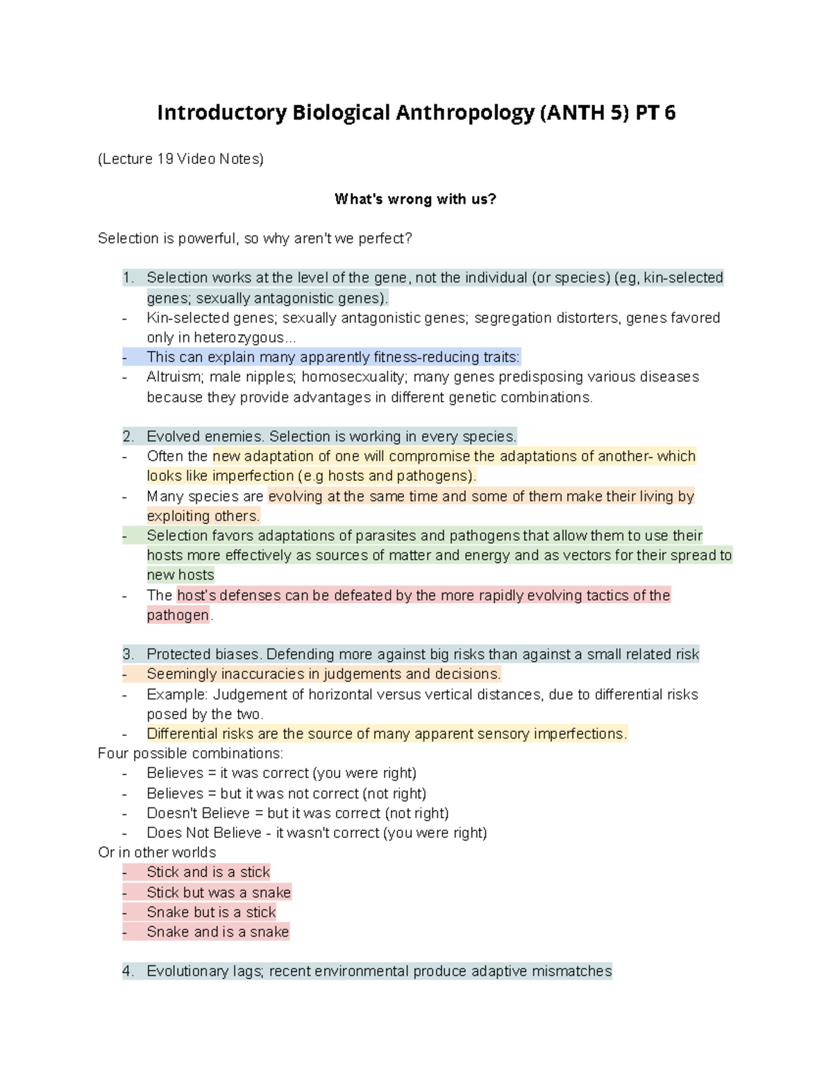 Anth 5 Notes Pt 6 - Introductory Biological Anthropology (ANTH 5) PT 6 ...