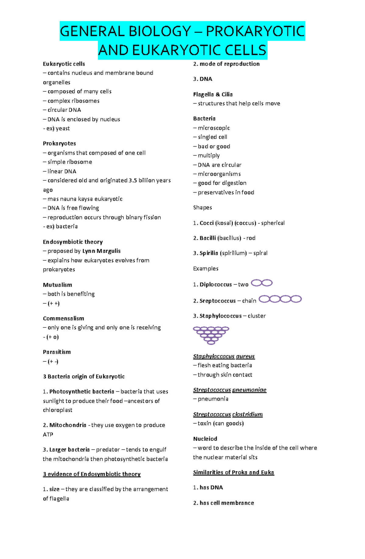General Biology 3 - GENERAL BIOLOGY – PROKARYOTIC AND EUKARYOTIC CELLS ...