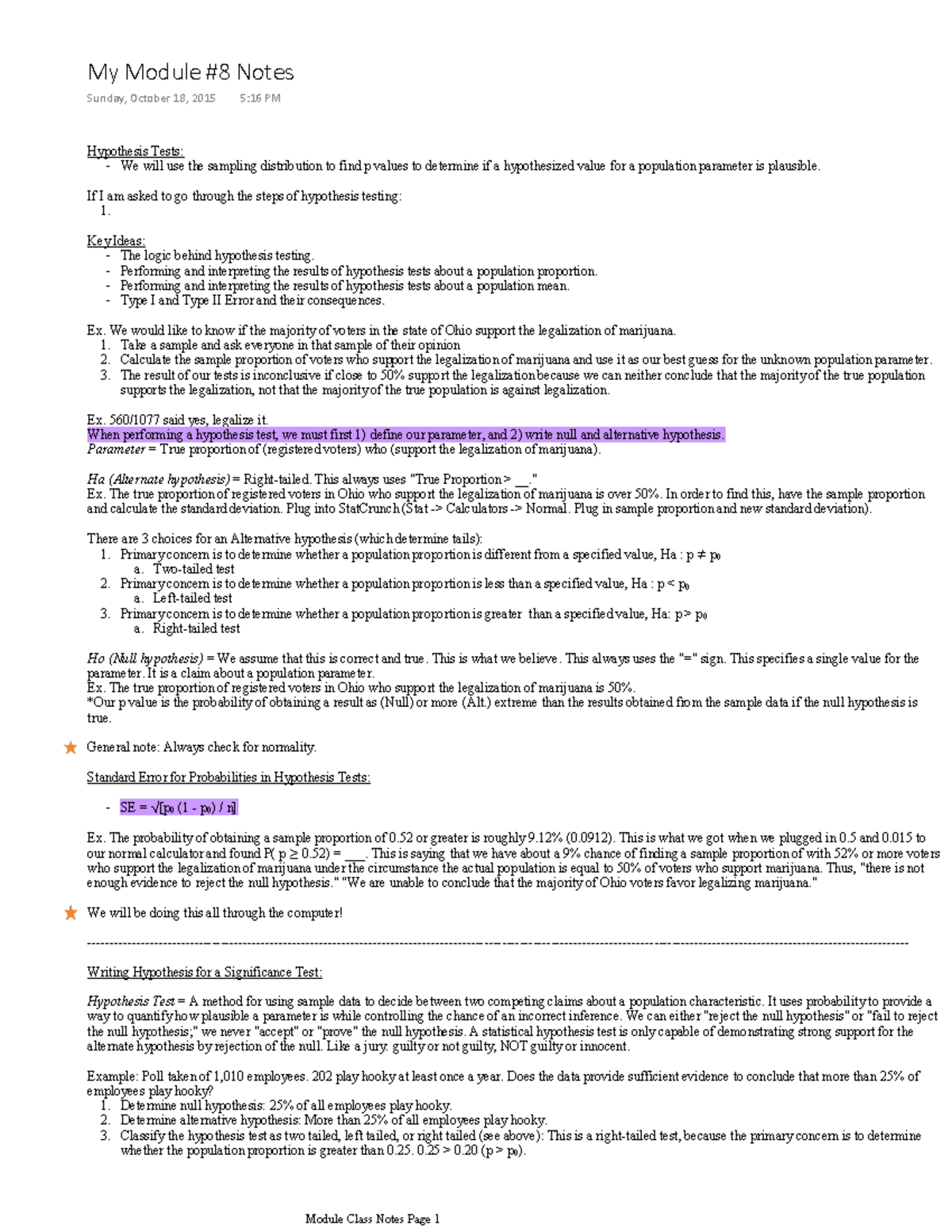 STA261 Module 8 Notes - We will use the sampling distribution to find p ...