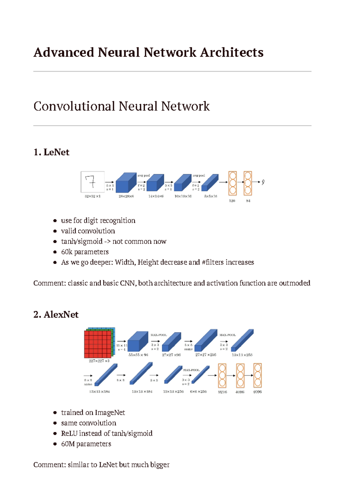 Advanced NN Architectures - Advanced Neural Network Architects Convolutional Neural Network 1 ...