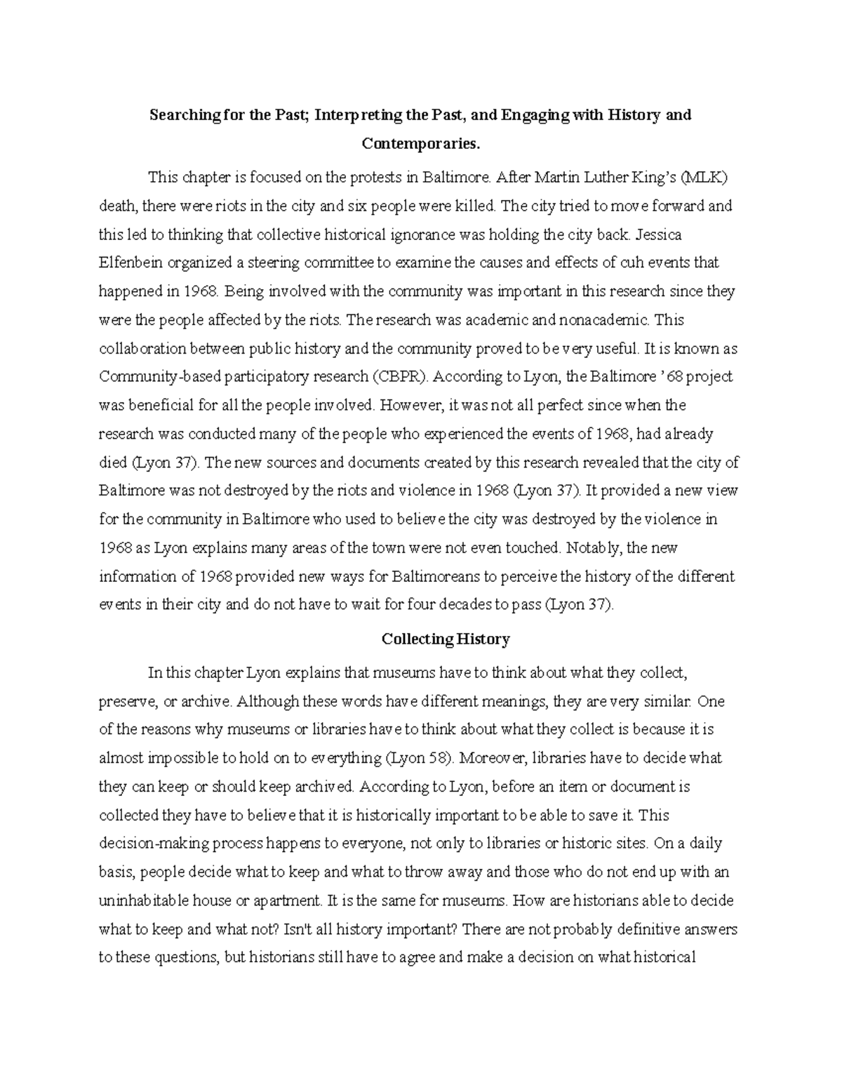 Module 3 - Searching for the Past; Interpreting the Past, and Engaging ...