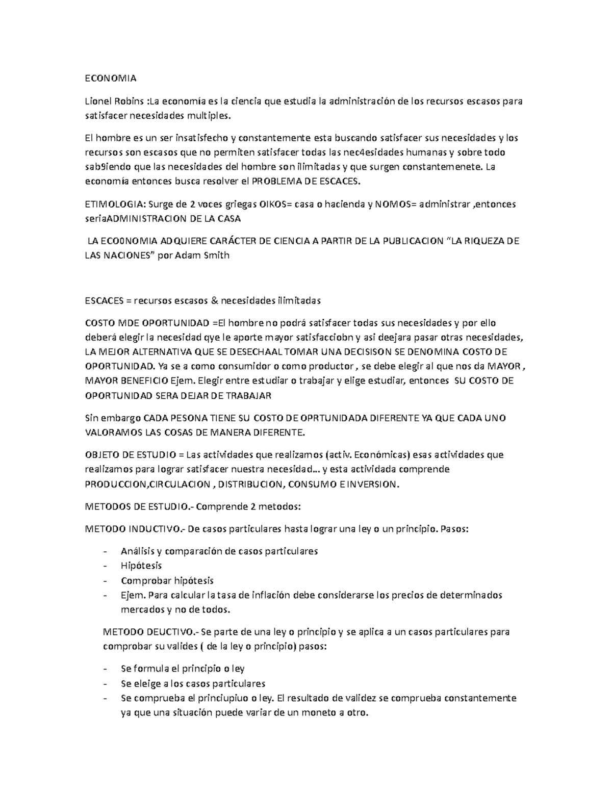 Economia - but i dont creep - ECONOMIA Lionel Robins :La economía es la ...