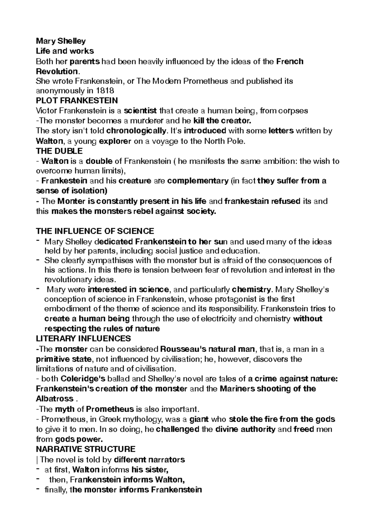 Mary shelley and frankenstein - Mary Shelley Life and works Both her ...