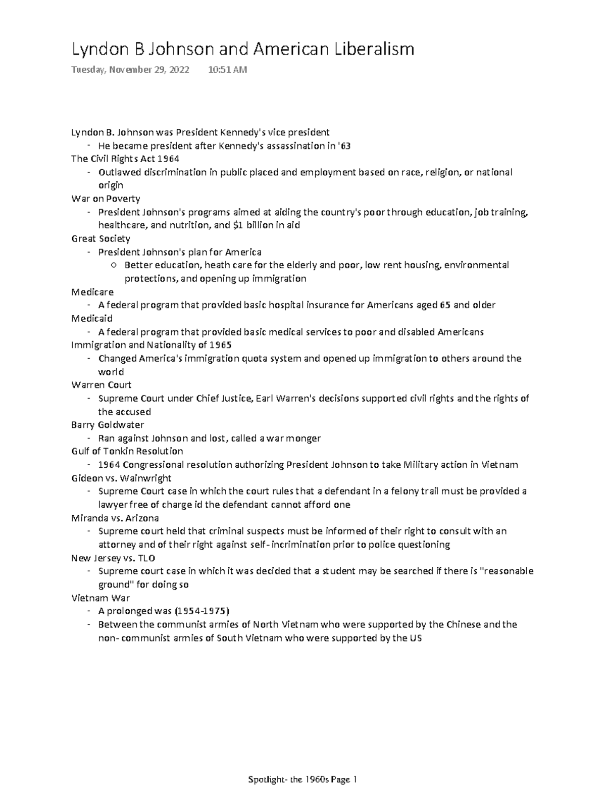 Lyndon B Johnson and American Liberalism - Lyndon B. Johnson was ...