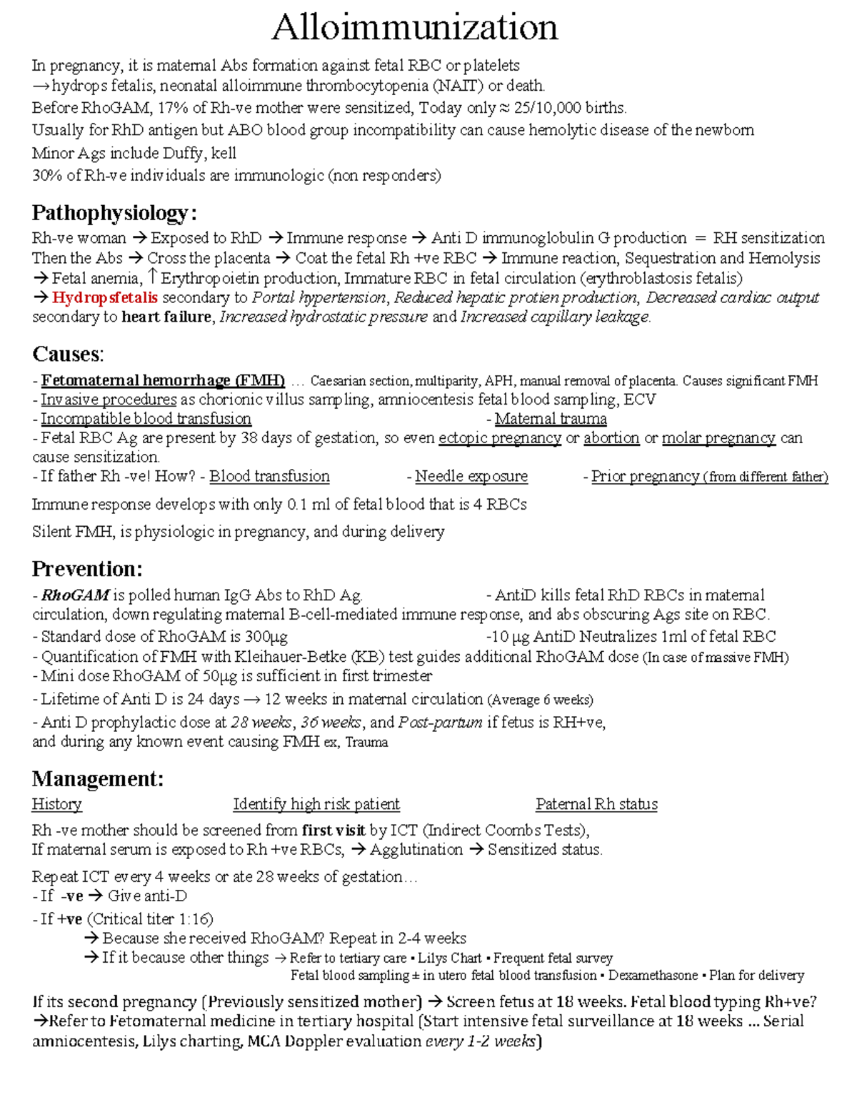 Alloimmunization - Rh incompatibility in pregnancy - Alloimmunization ...