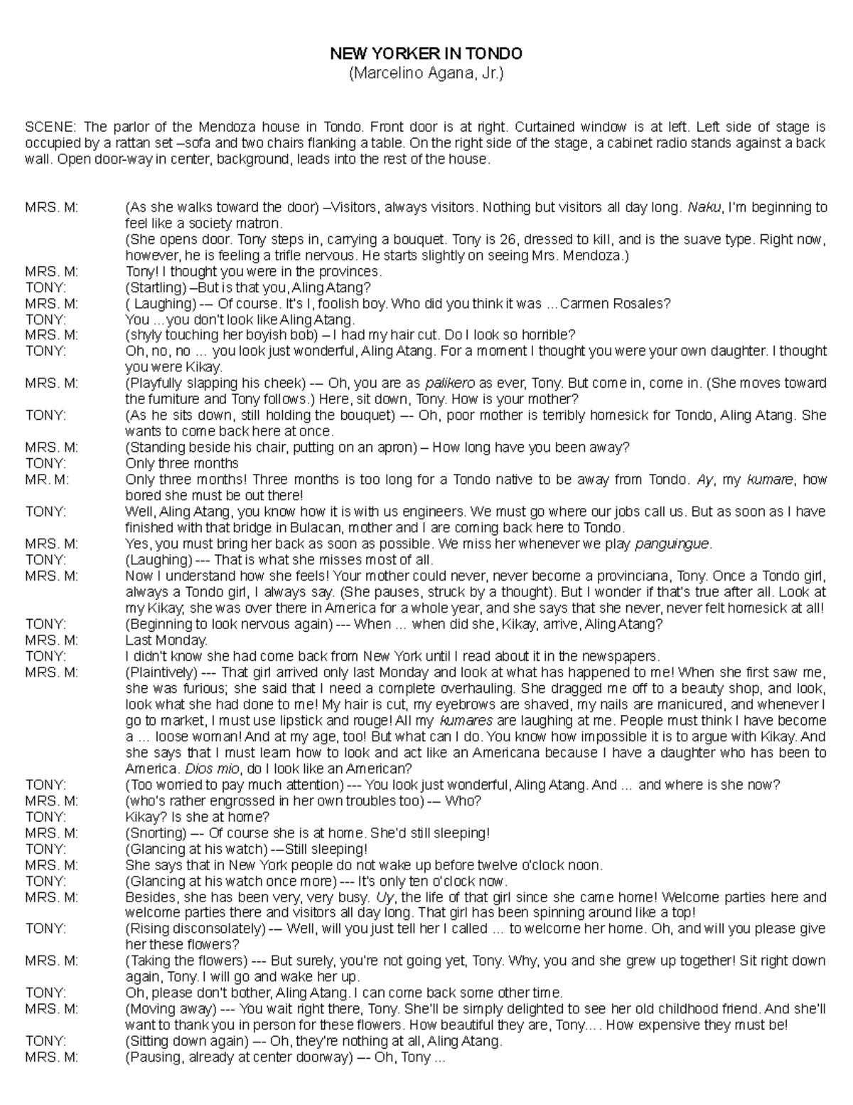 NEW Yorker IN Tondo script - NEW YORKER IN TONDO (Marcelino Agana, Jr ...