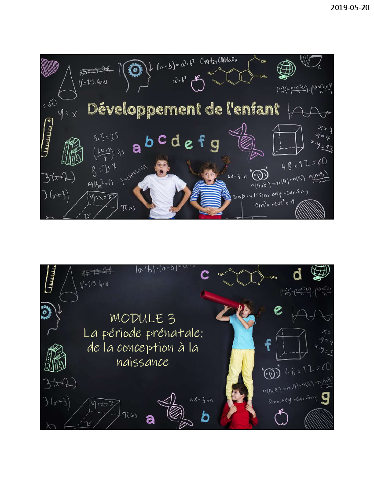 Cours 3 (notes) - La période prénatale: de la conception à la naissance ...