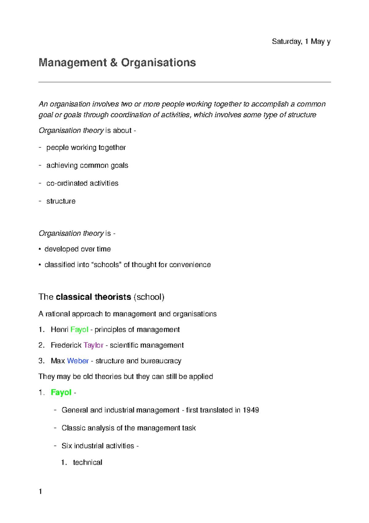 What is management - Friday, 12 April y Management Organisations An ...