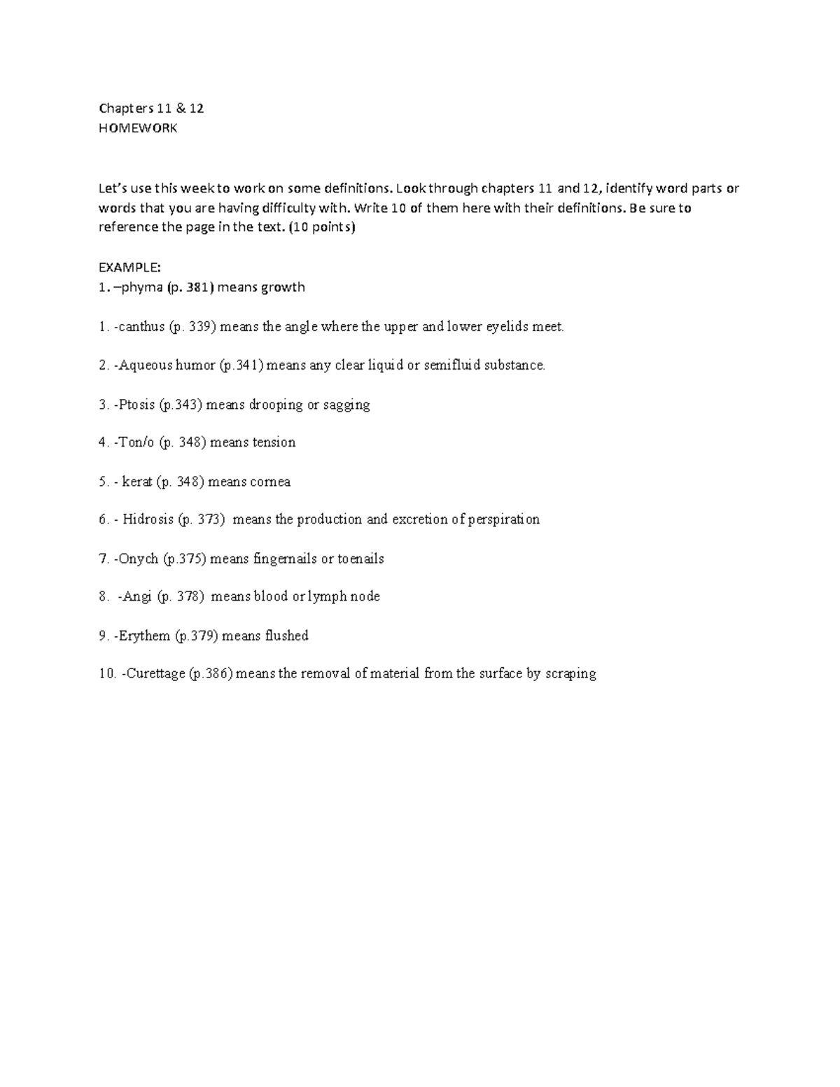 Chapters 11 & 12 Homework Assignment - Chapters 11 & 12 HOMEWORK Let’s ...