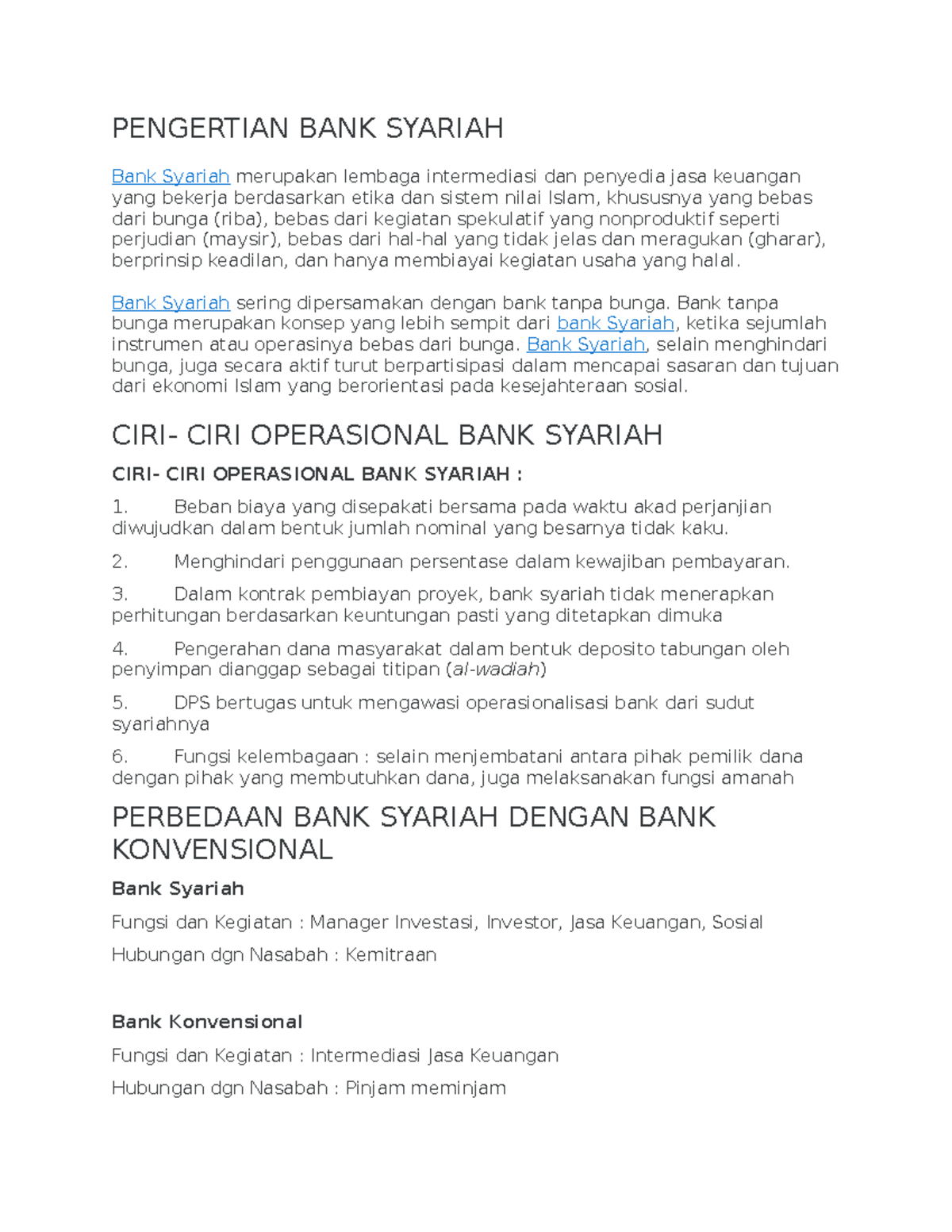 9. Bank Syariah - Manajemen keuangan semster 1 - PENGERTIAN BANK SYARIAH Bank Syariah merupakan ...