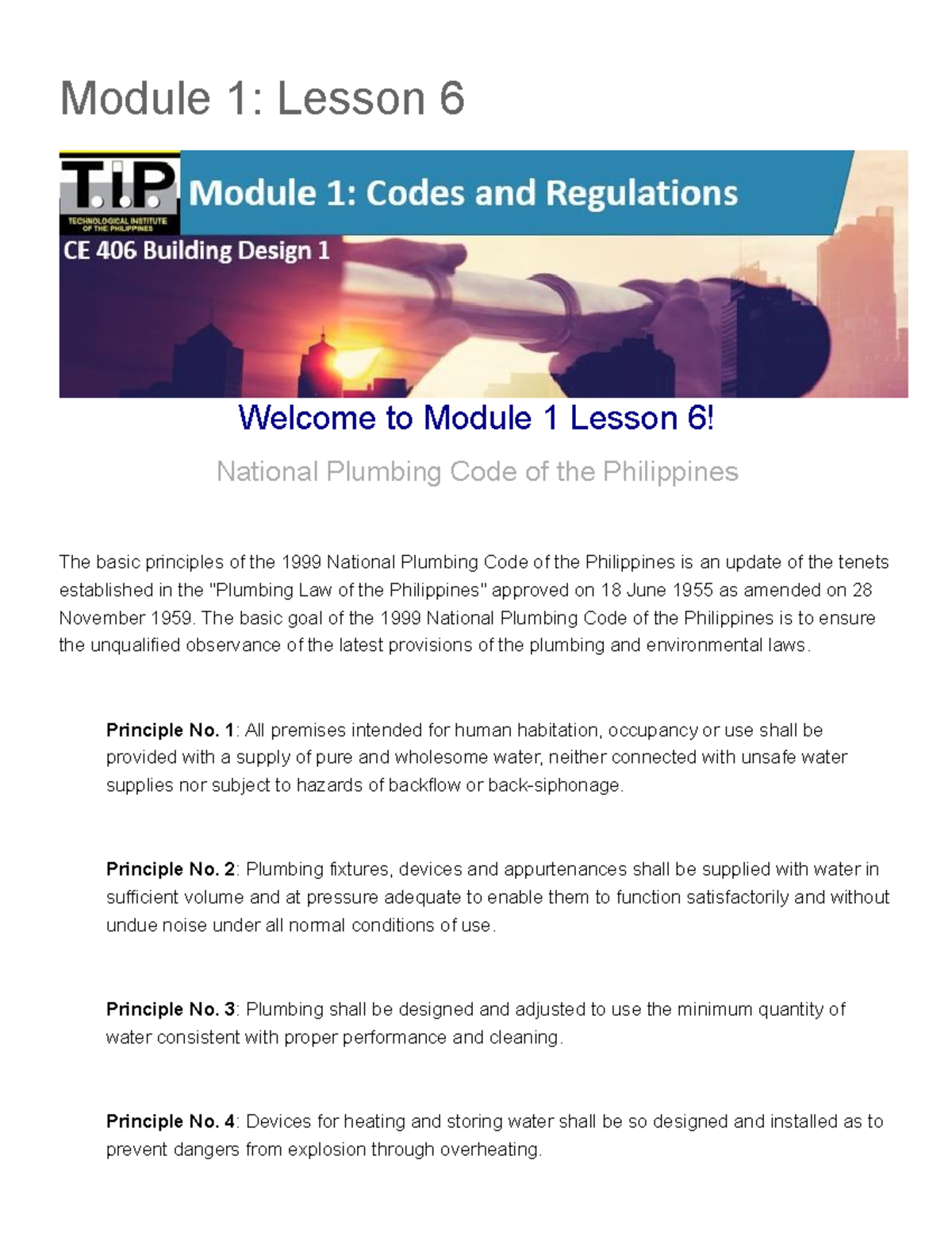 Module 1 Lesson 6 CE 104- Building Systems Design - Module 1: Lesson 6 ...