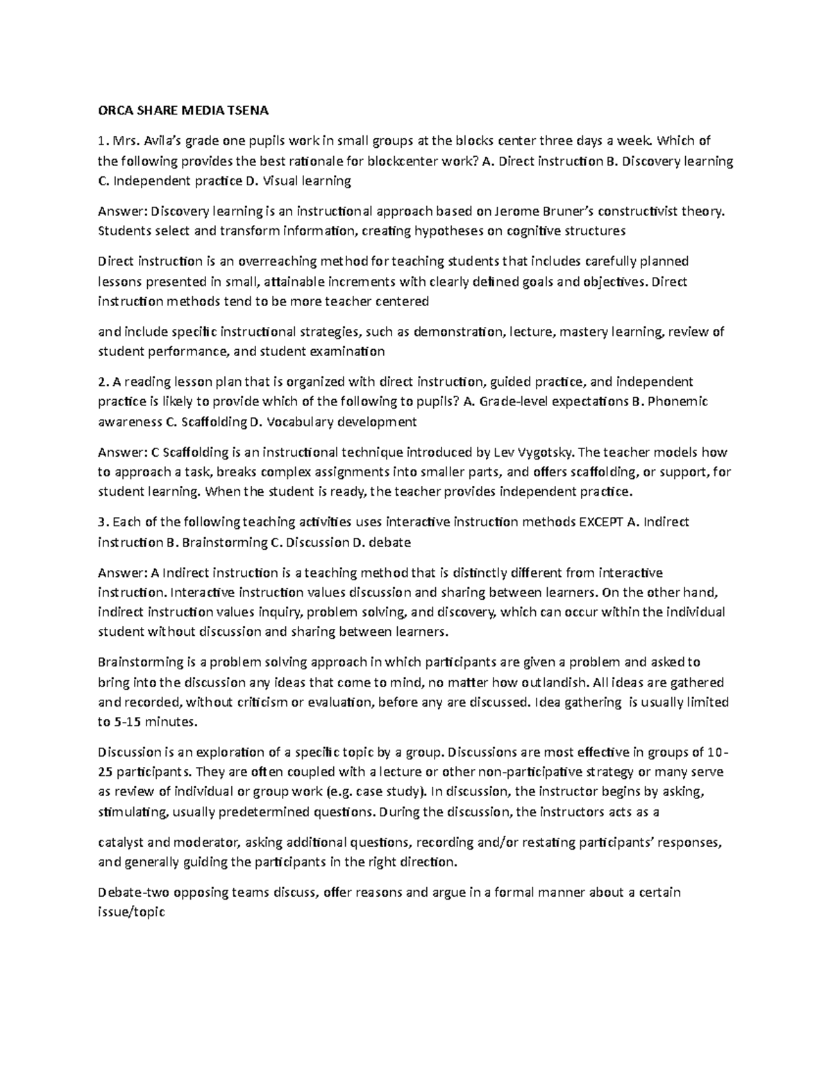 Education- Reviewer - PRACTICE TEST FOR LET 2023 - ORCA SHARE MEDIA ...