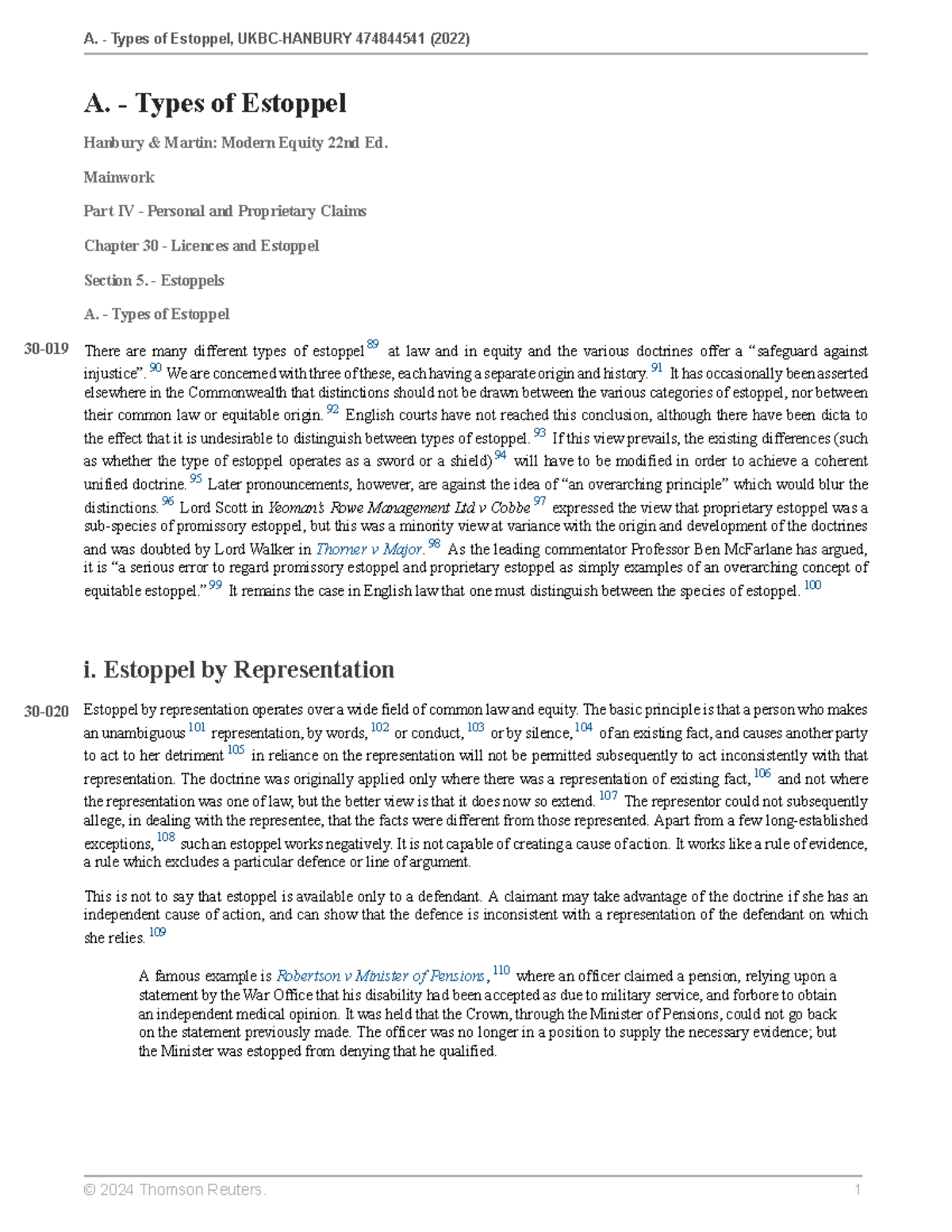 A - Types of Estoppel - good - A. - Types of Estoppel Hanbury & Martin ...