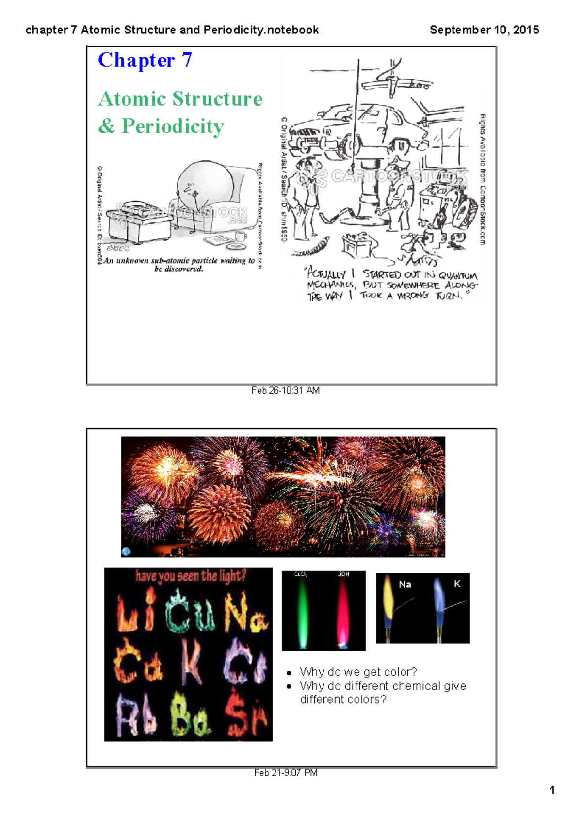 Chapter 7 Atomic Structure and Periodicity - Feb 2610:31 AM Chapter 7 Atomic Structure & - Studocu