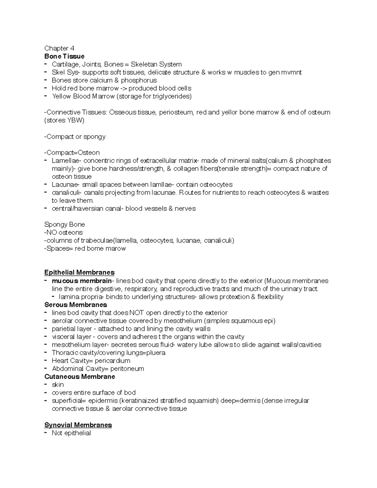 Human Anatomy:Phys Notes November random - Chapter 4 Bone Tissue ...