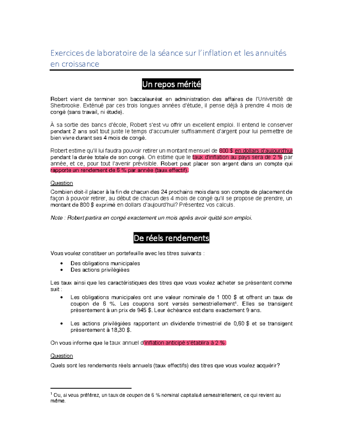 Exercices de labo 7 - Exercices de laboratoire de la séance sur l ...