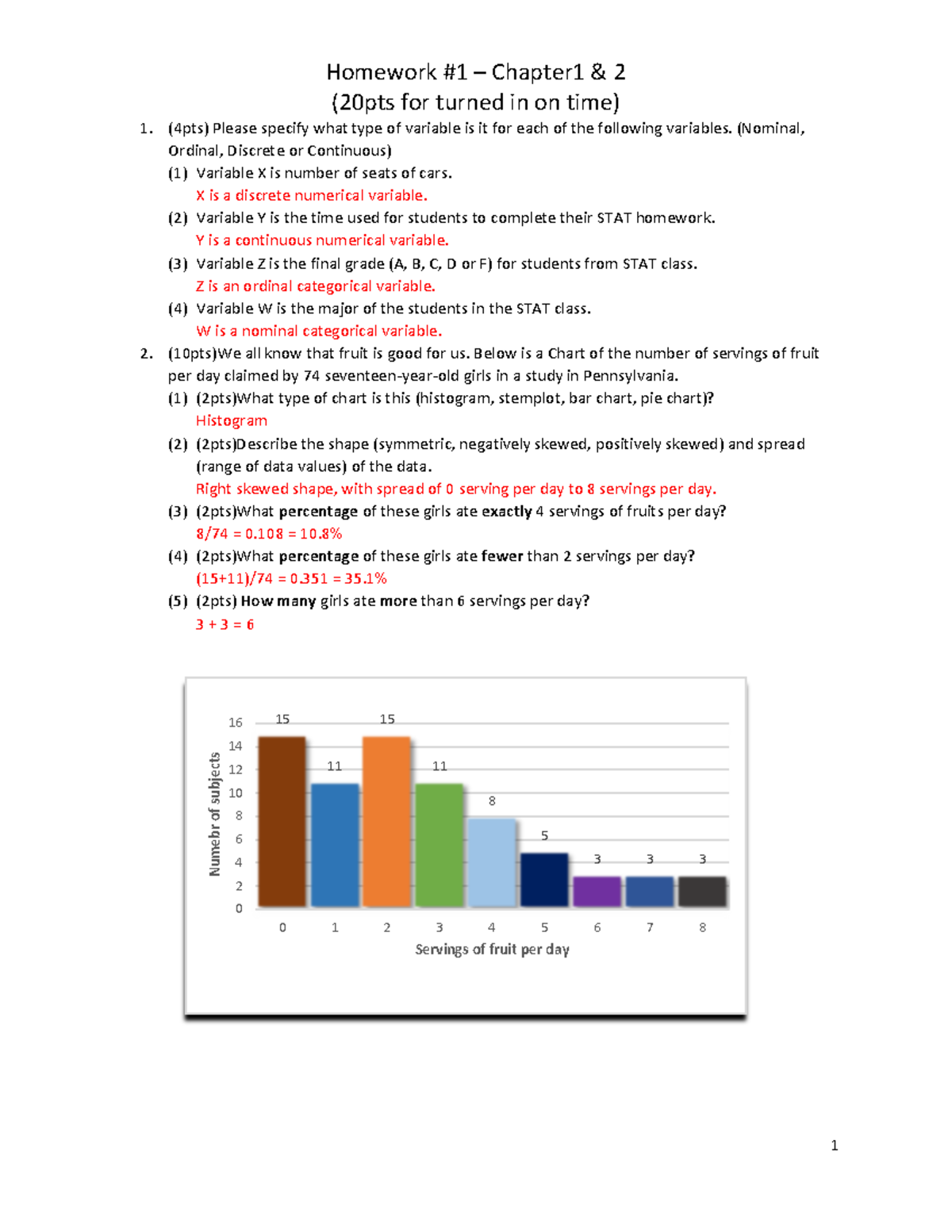 HW #1 Solution - Homework - Homework #1 – Chapter1 & 2 (20pts for ...
