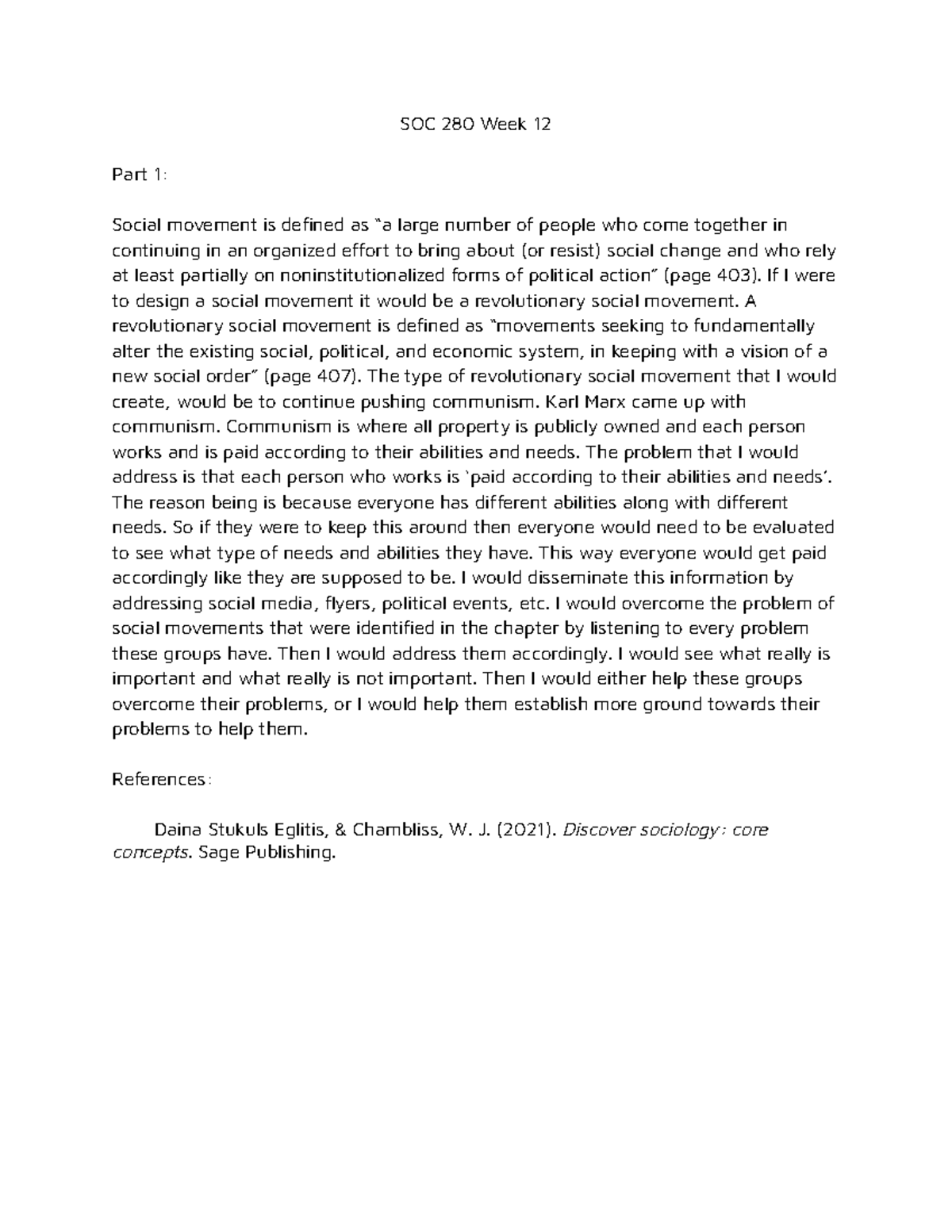 Soc 280 Week 12 - Chapter 12 discussion - SOC 280 Week 12 Part 1 ...