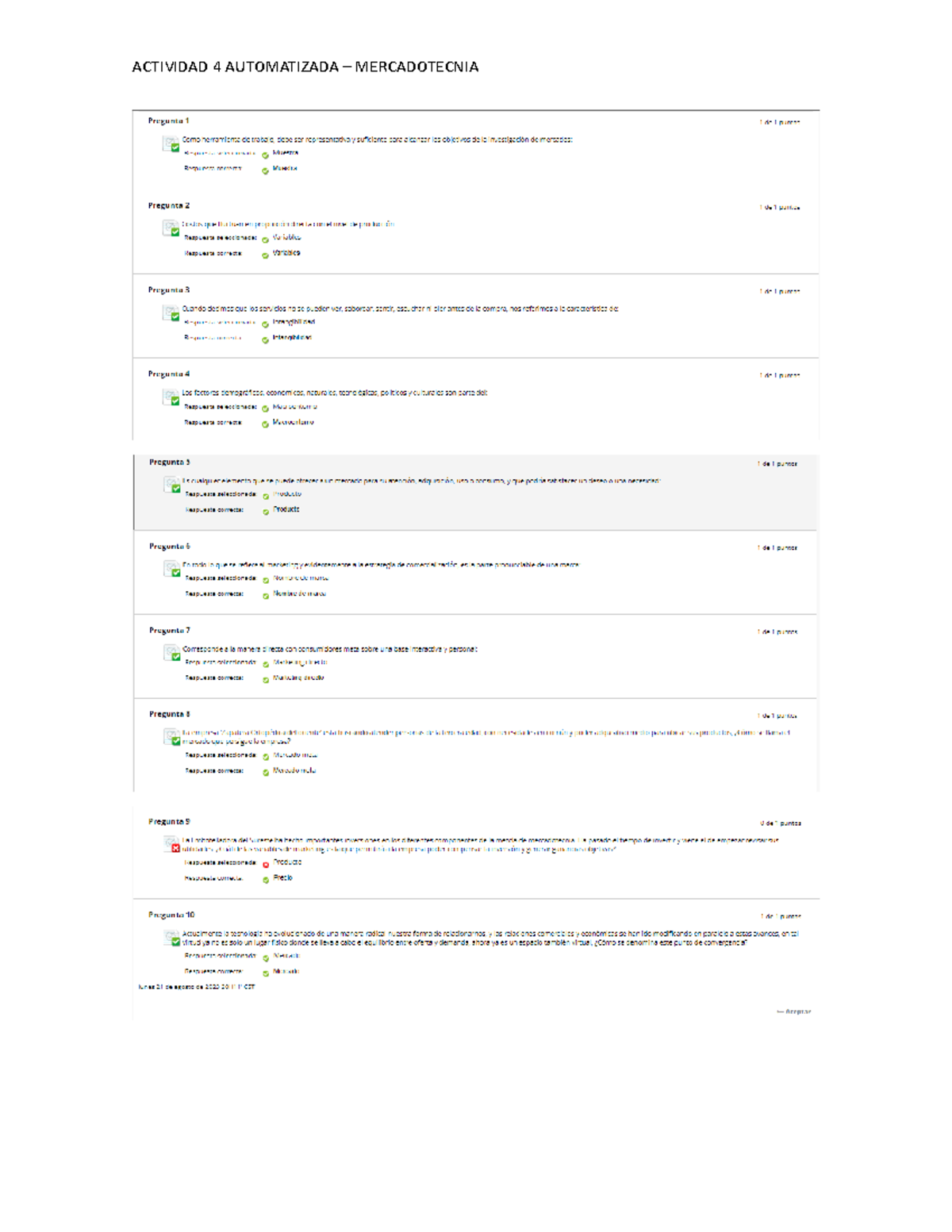 Actividad 4 Automatizada - Mercadotecnia - ACTIVIDAD 4 AUTOMATIZADA – MERCADOTECNIA - Studocu