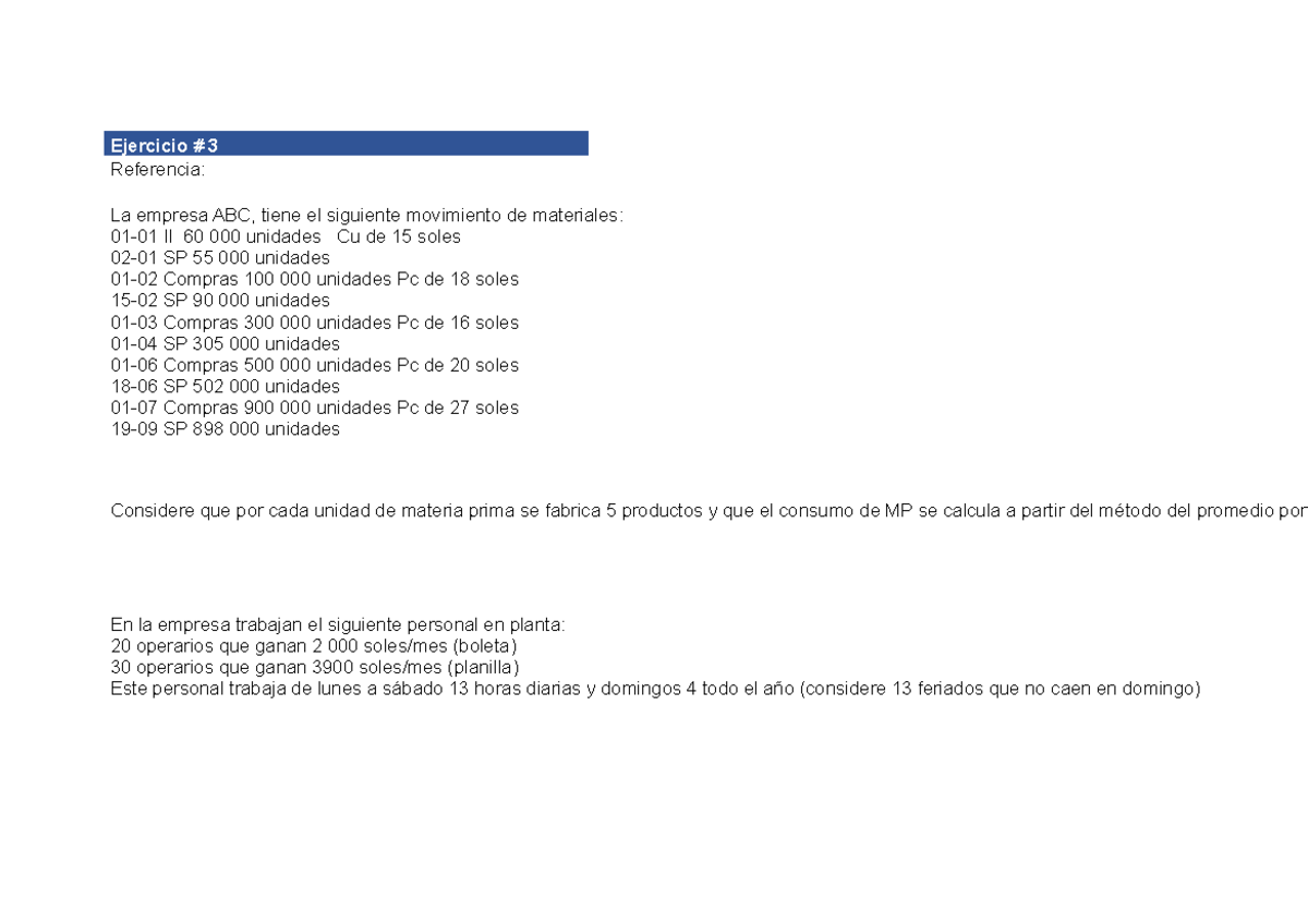 Costos directos - bvbv - Ejercicio # 3 Referencia: La empresa ABC ...