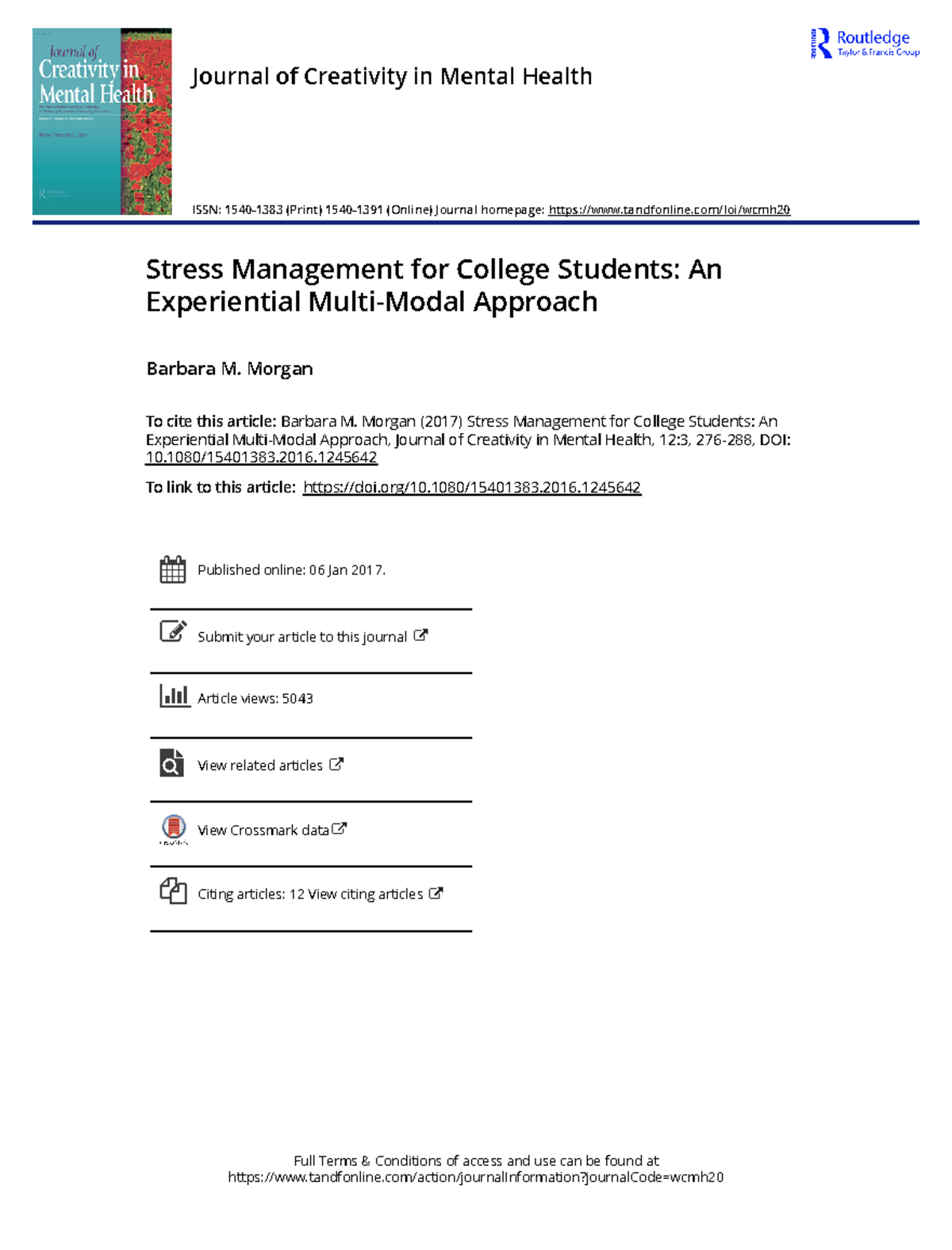 Stress Management for College Students An Experiential Multi-Modal ...