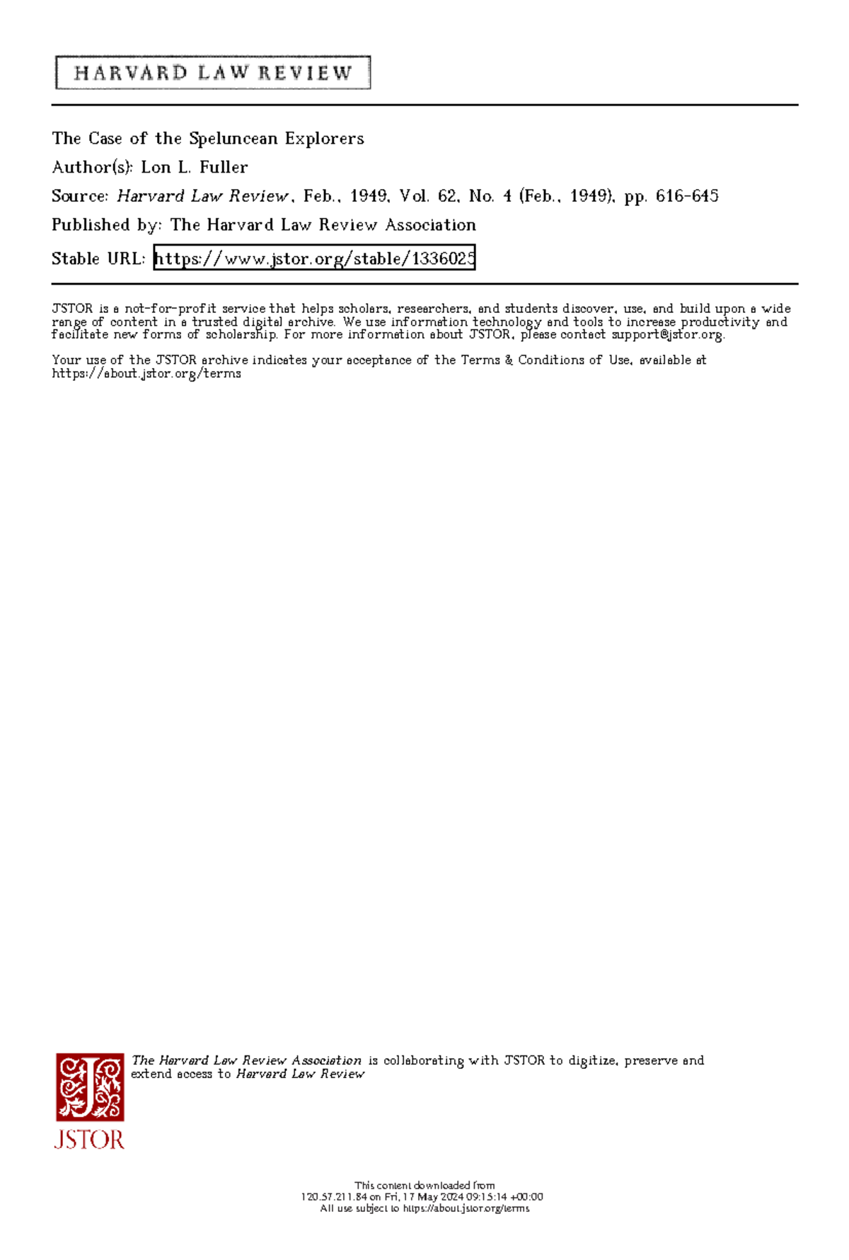 The Case of the Speluncean Explorers 2 - The Case of the Speluncean ...