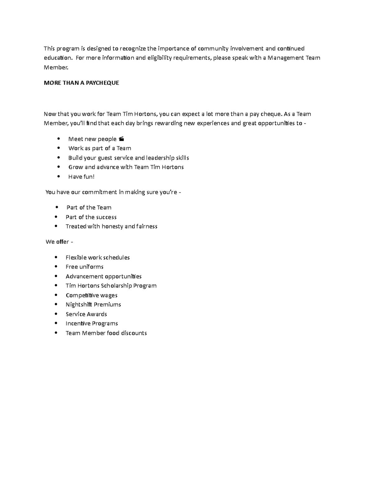 This program is designed to recognize the importance of community ...