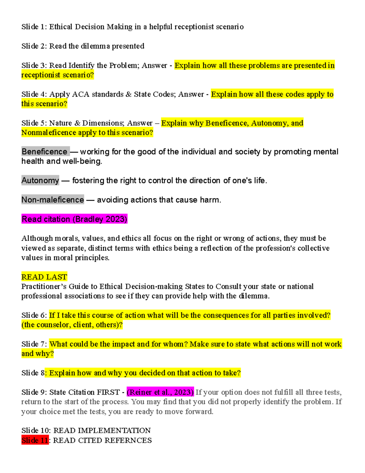 Presentation Video Guide - Slide 1: Ethical Decision Making in a ...
