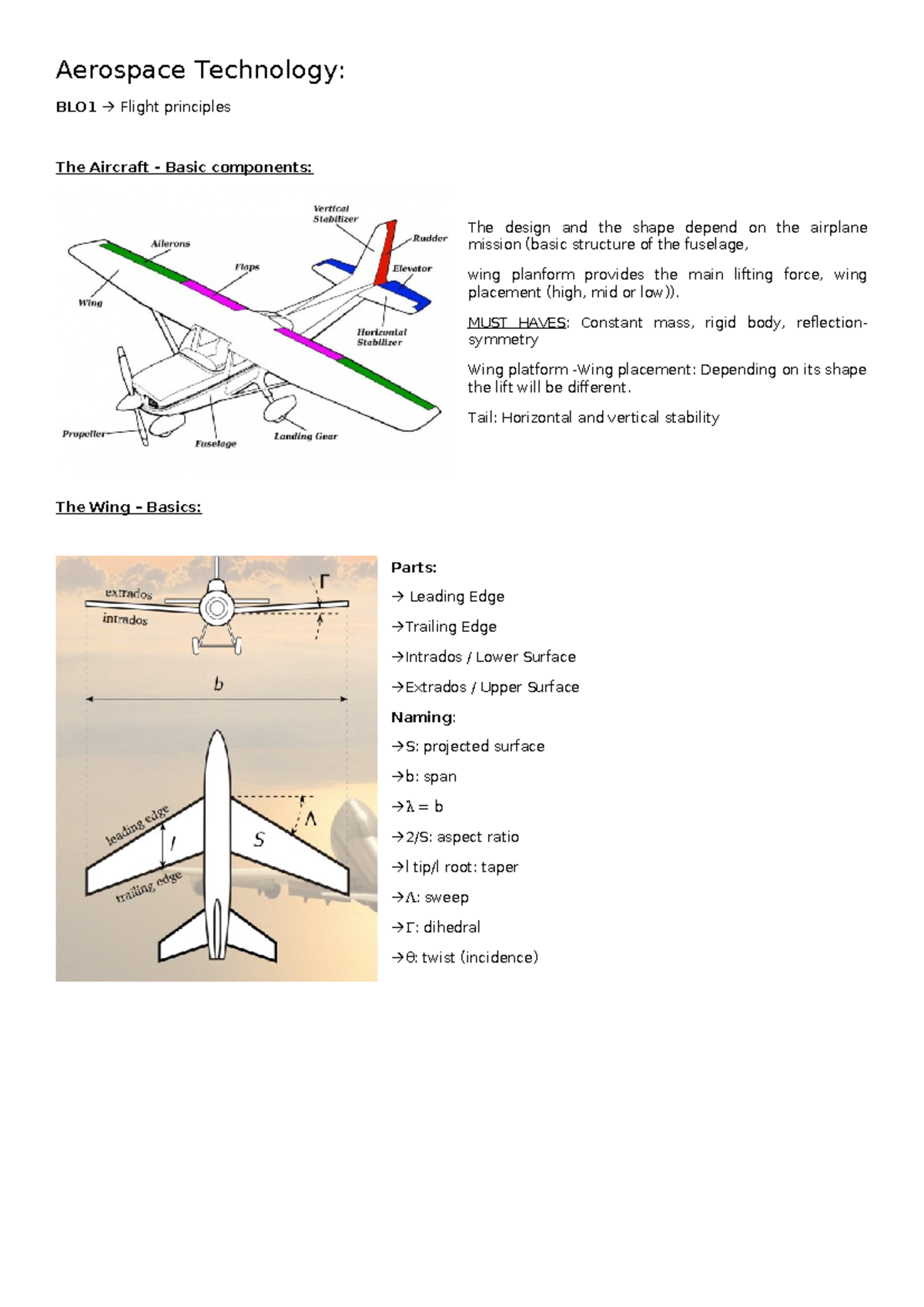 BLO1 - aaa - Aerospace Technology: BLO1 Flight principles The Aircraft ...
