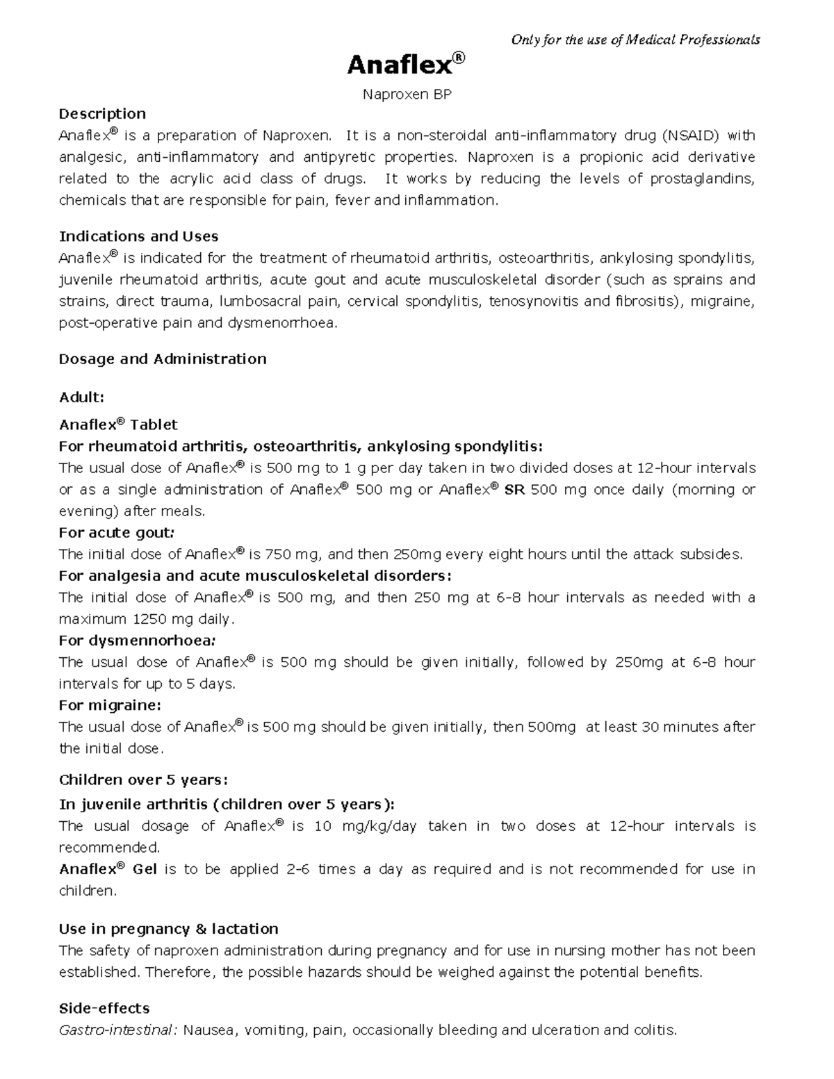 Anaflex - Very helpful - Anaflex ® Naproxen BP Description Anaflex® is ...