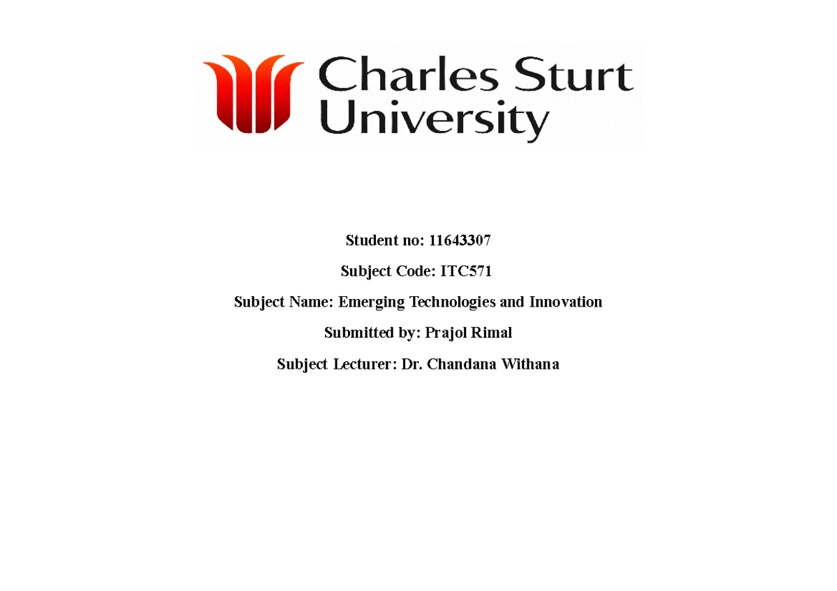 ITC571 Final proposal for final assessment - Student no: 11643307 ...