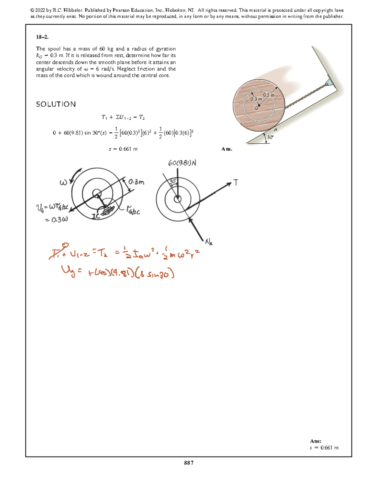 Hw11solution Fall22 887 © 2022 By R Hibbeler Published By Pearson Education Inc 