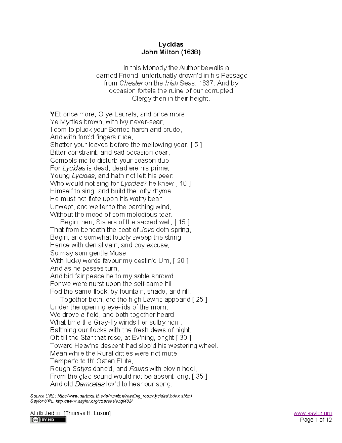 ENGL402-Milton-Lycidas - Source URL: dartmouth/~milton/reading_room ...