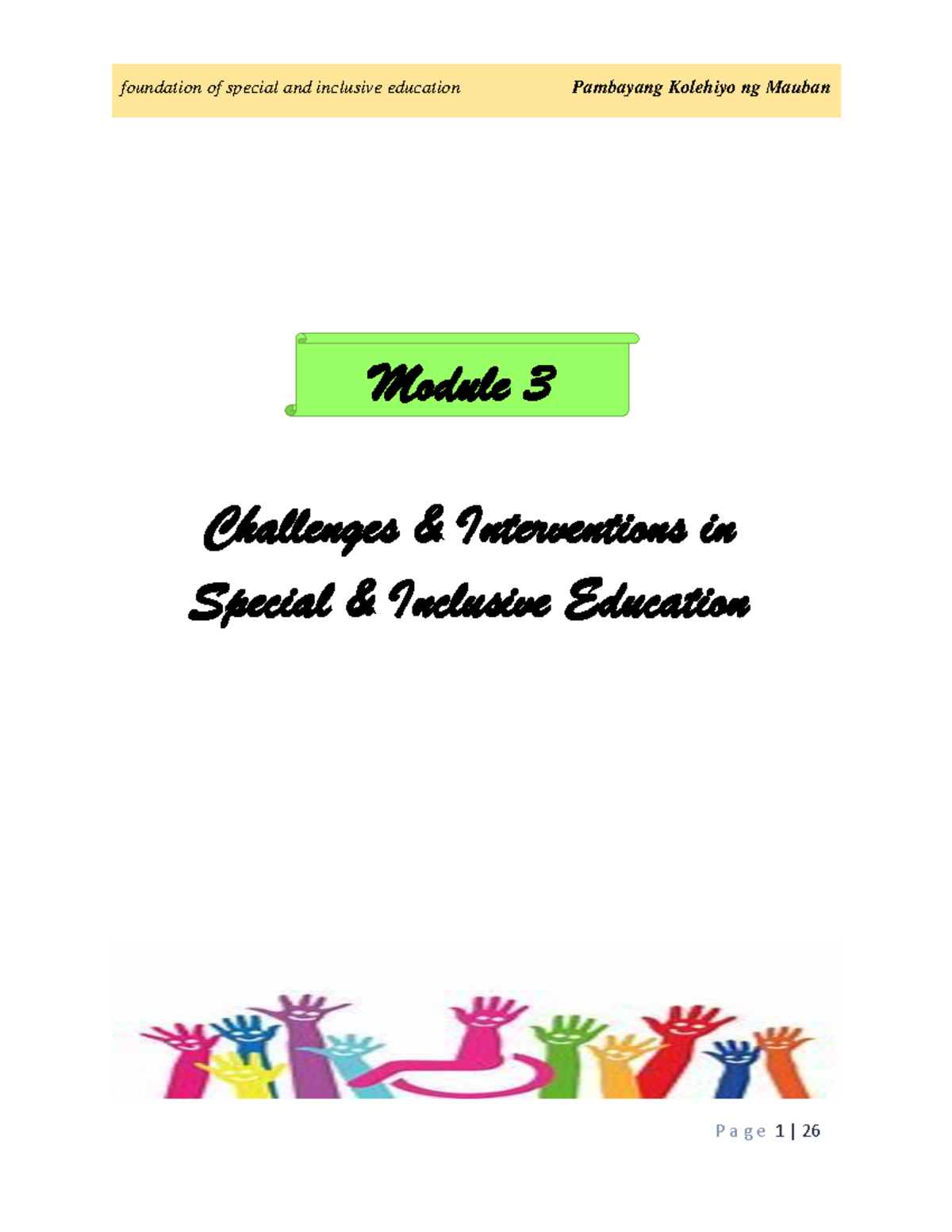 EDUC 102 Module 3🤣 - Nhhj - foundation of special and inclusive ...