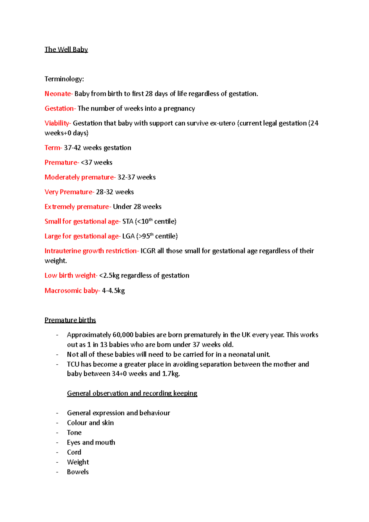 The Well Baby - A detailed overview of the well baby, lots of key ...