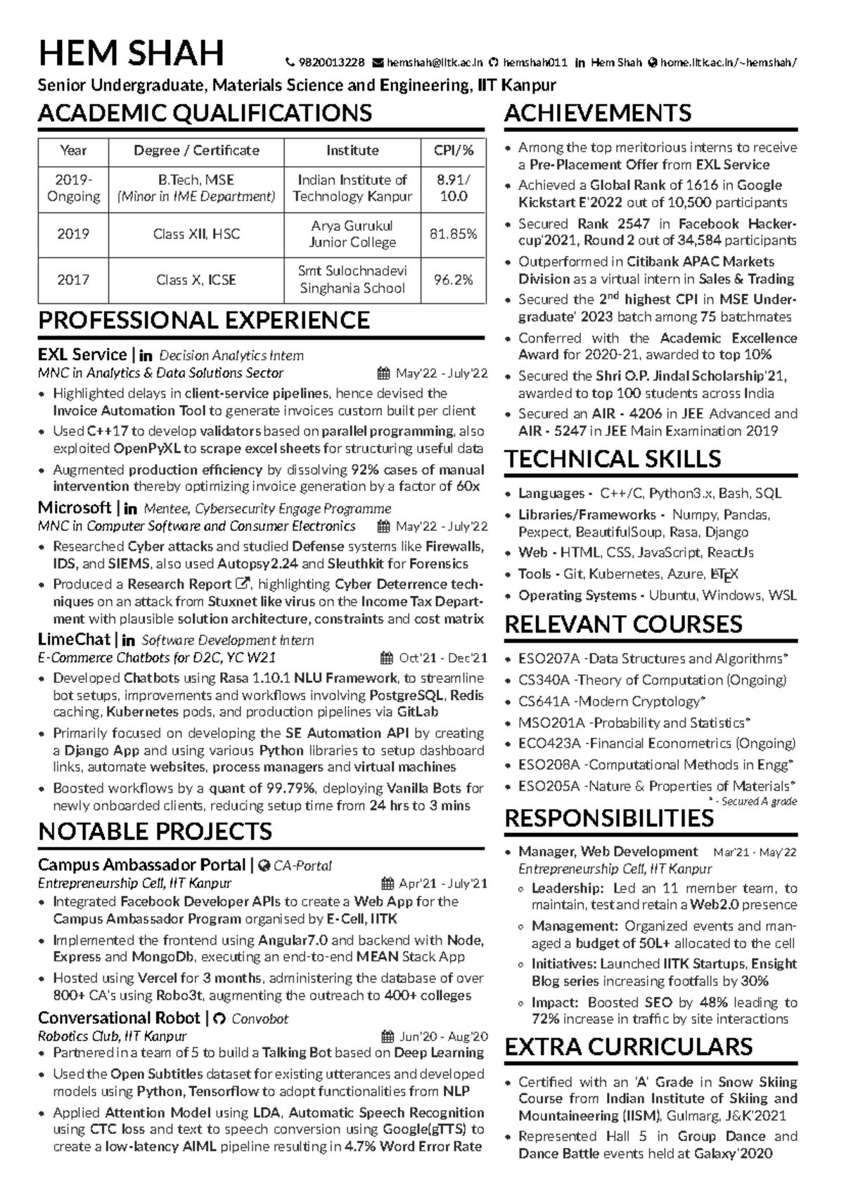 Hem Shah.009b69654742 a300d377 - HEM SHAH Senior Undergraduate, Materials Science and ...