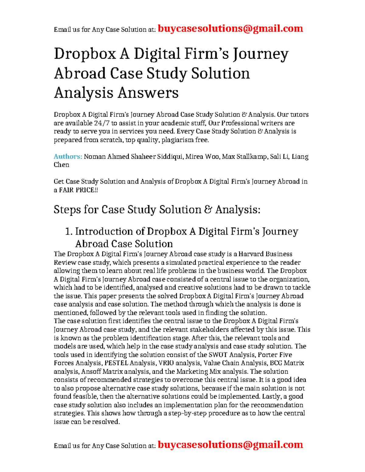 Case Solution Dropbox A Digital Firm’s Journey Abroad - Dropbox A ...