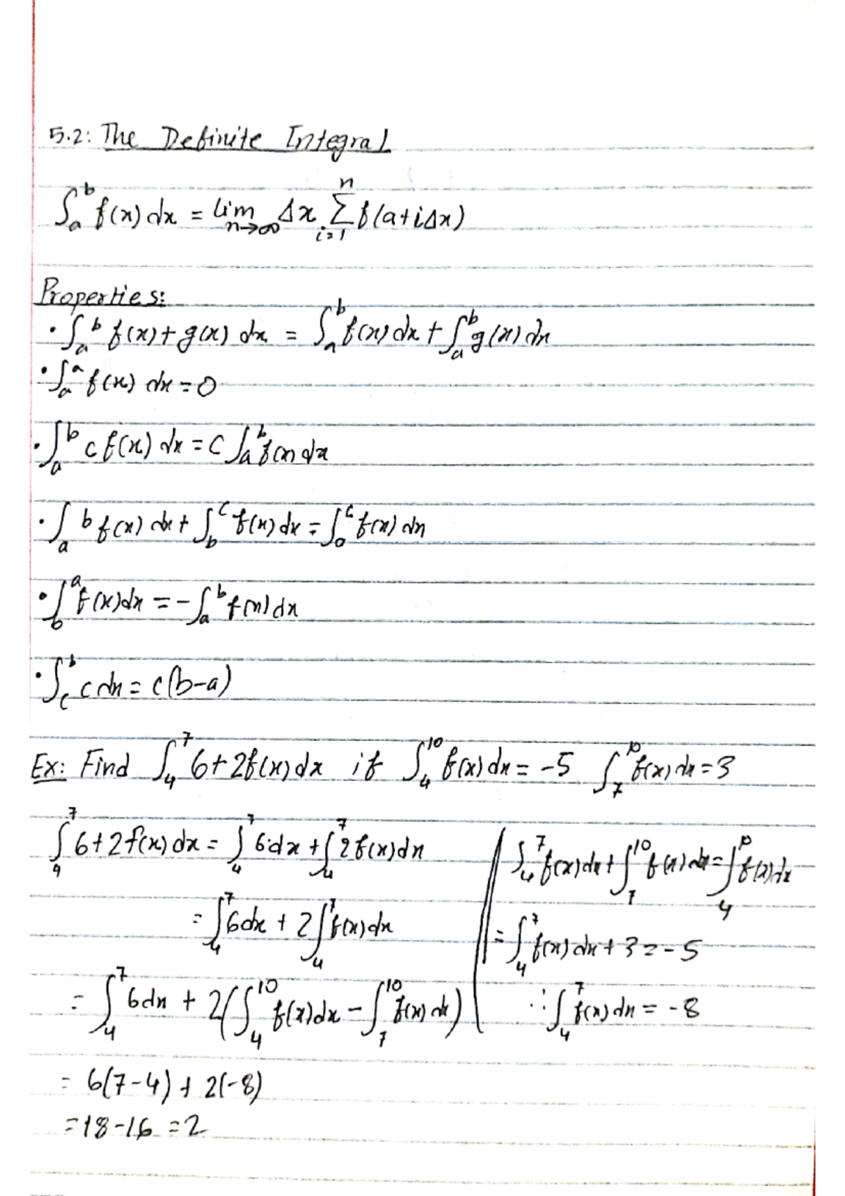 The Definite Integral - MTH 151 - Studocu